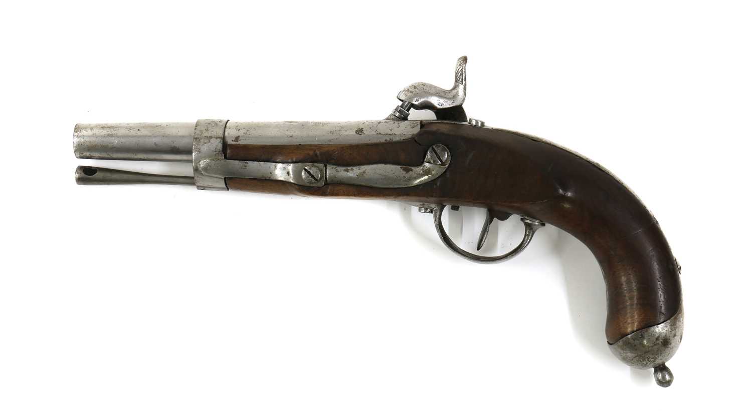 Lot 112 - A French muzzle loading percussion pistol