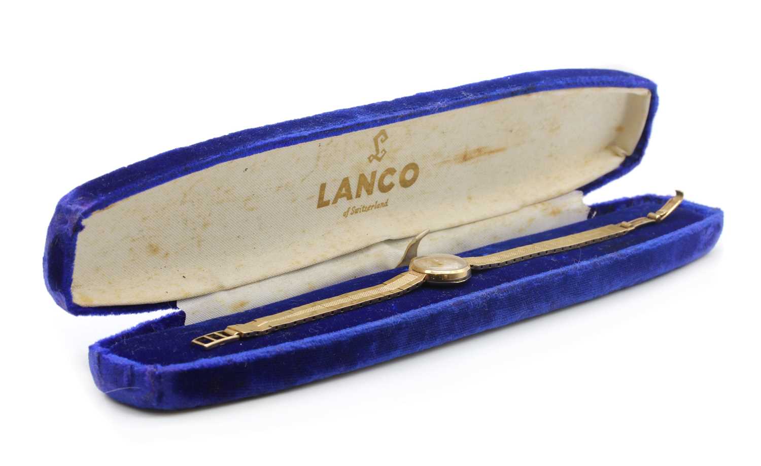 Lot 497 - A ladies' 9ct gold Lanco mechanical bracelet