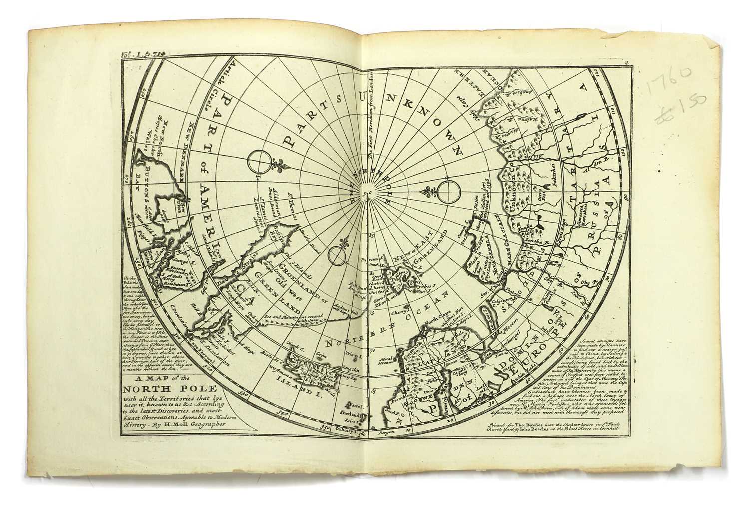 Lot 10 - (Moll Herman): A map of the North Pole.