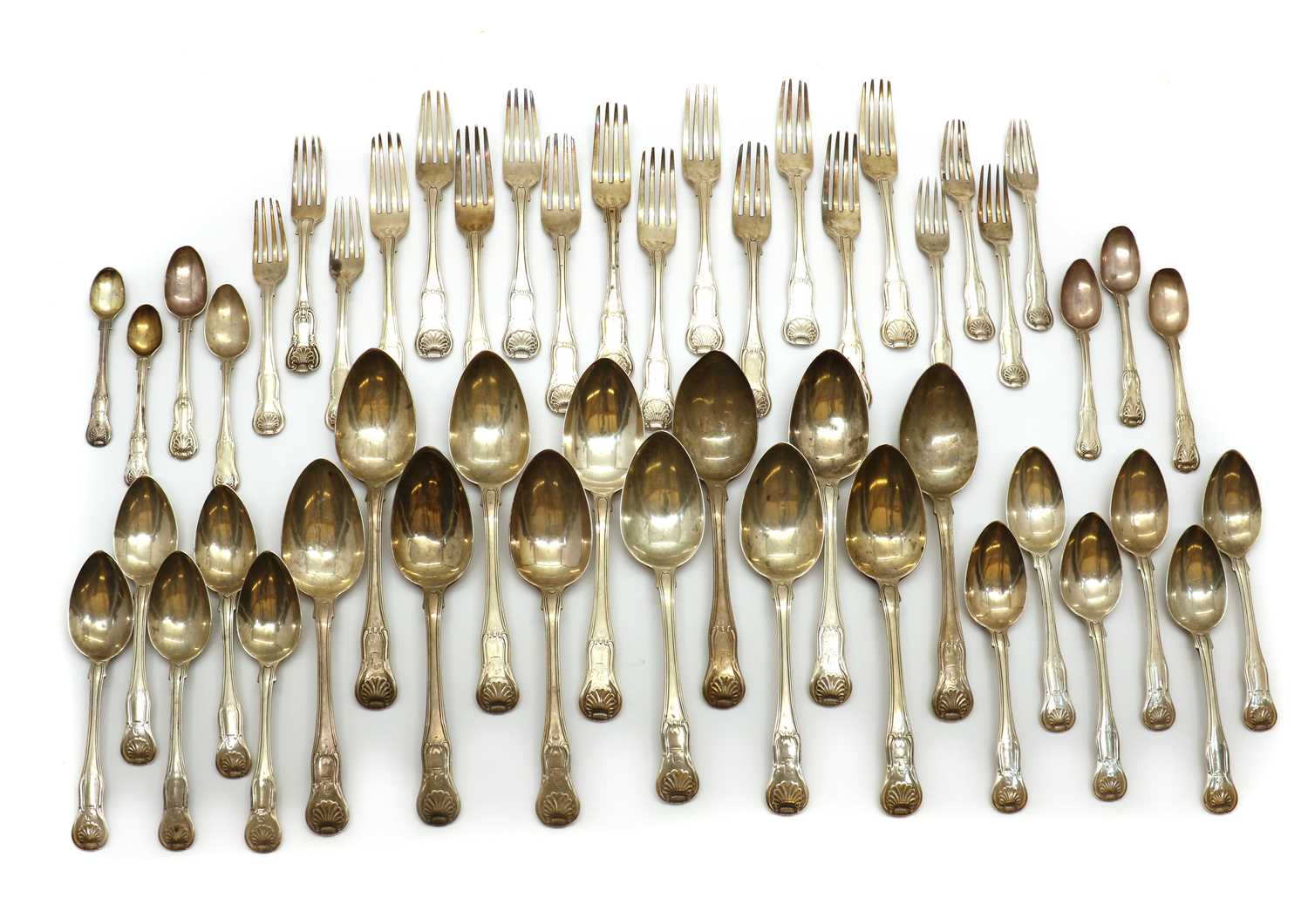 Lot 125 - A part set of silver flatware