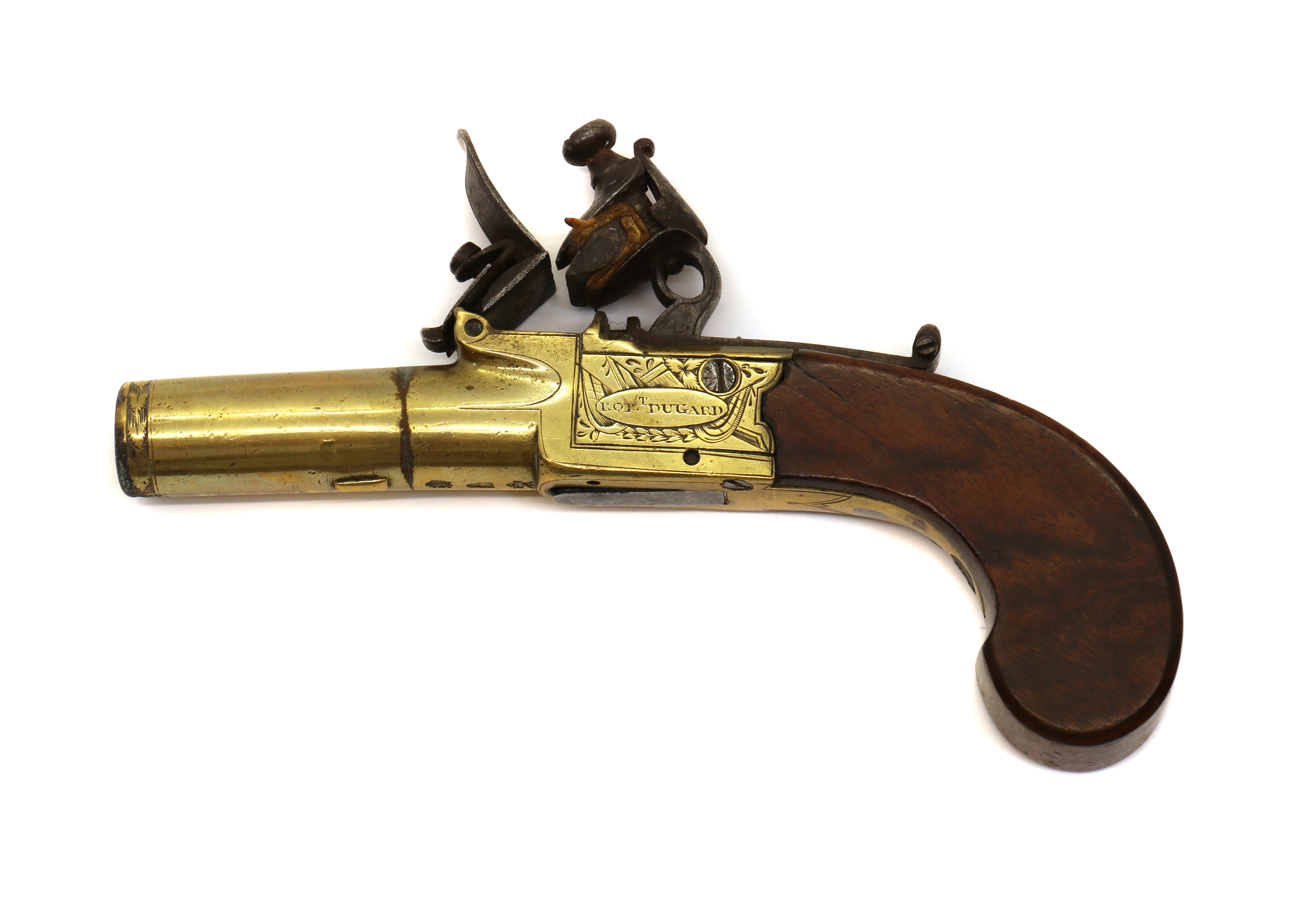 Lot 73 - A boxlock flintlock pocket pistol by Robert
