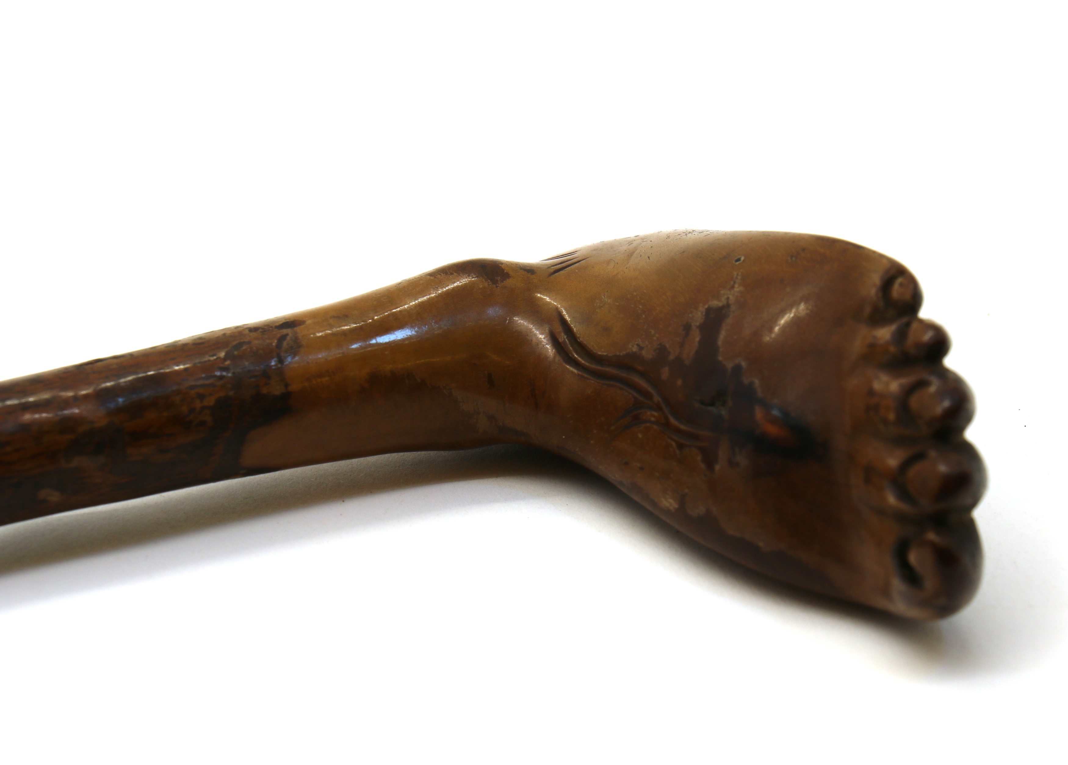 Lot 199 - An 18th century wooden walking stick,