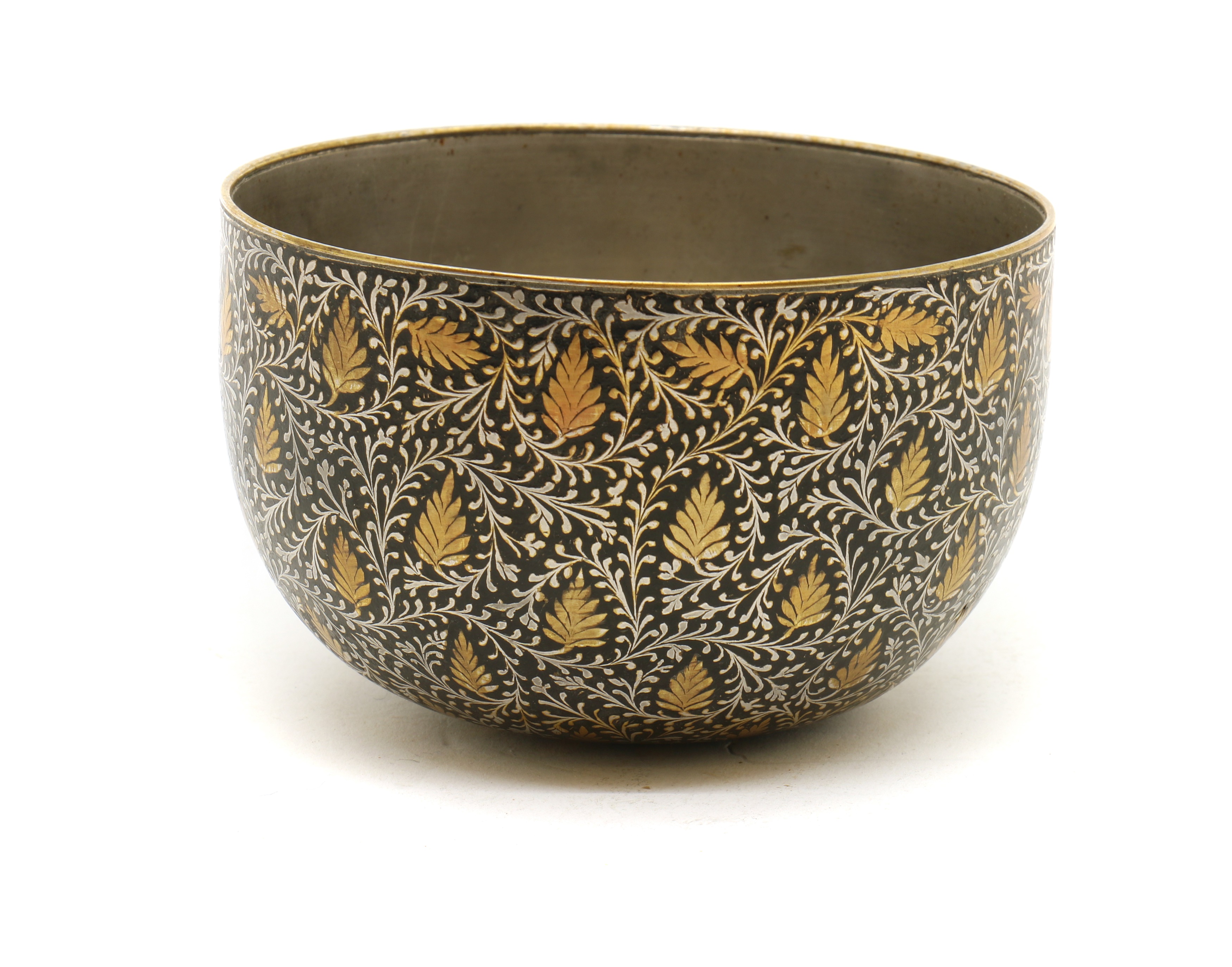Lot 211 - An Indian Bidri ware bowl,