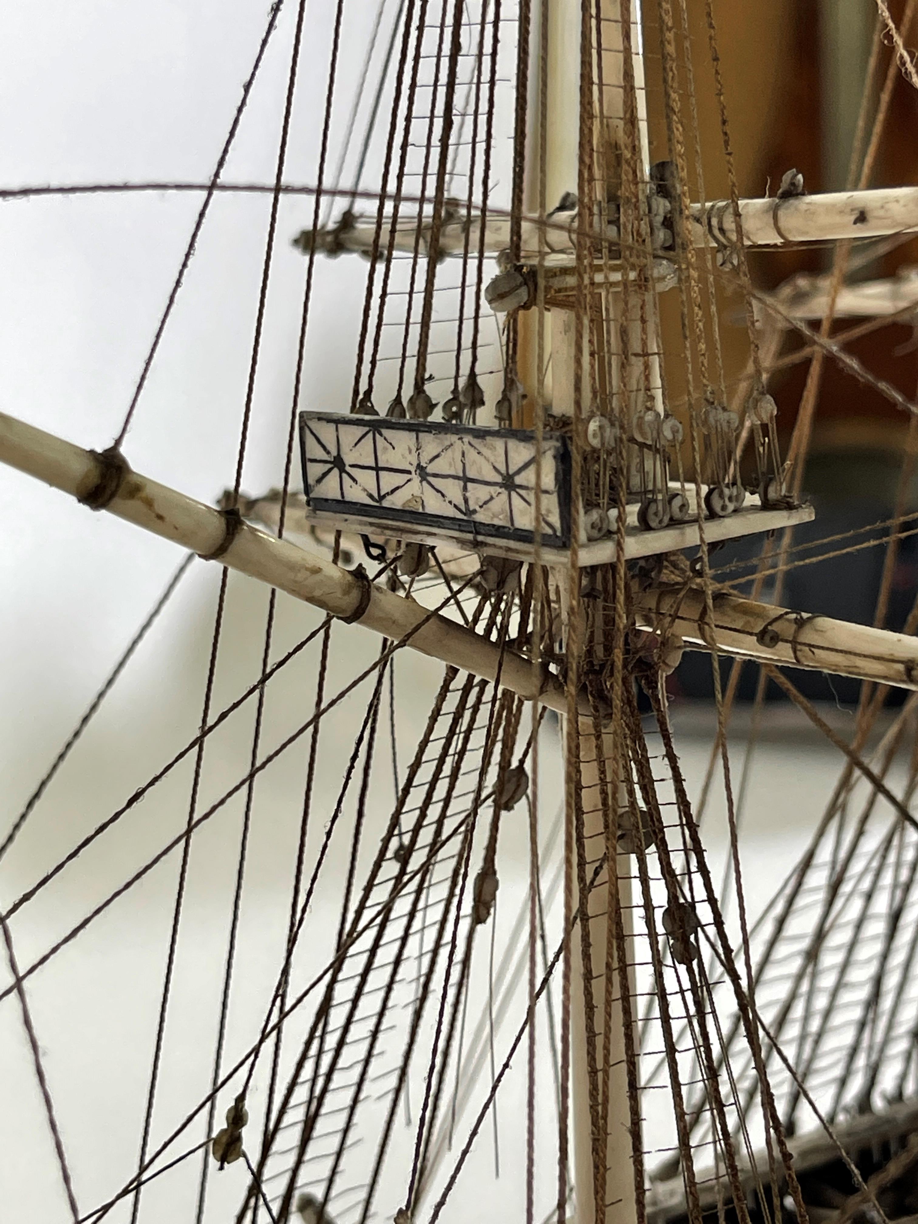Lot 102 - A fine prisoner-of-war ship model,