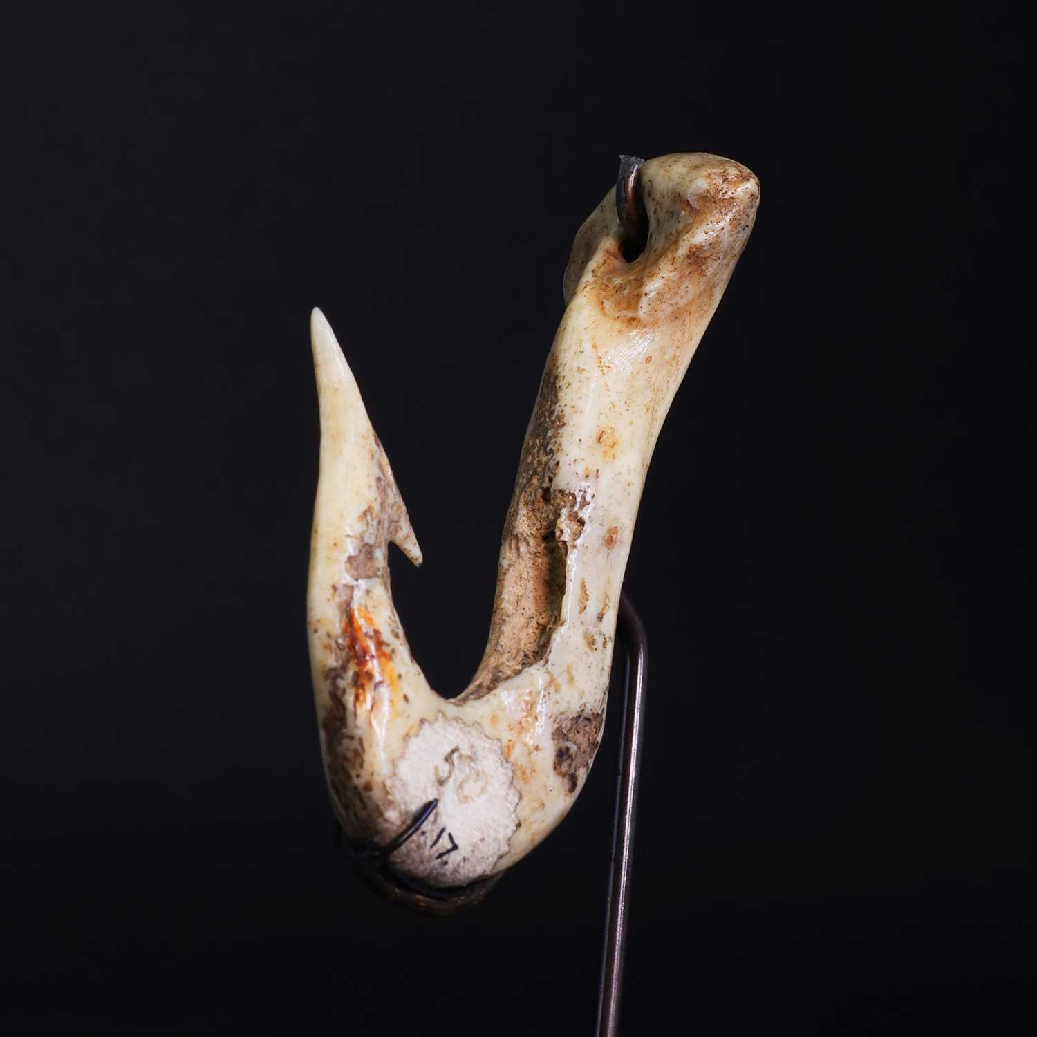 Lot 75 - A Maori bone 'hei matau' fish hook,