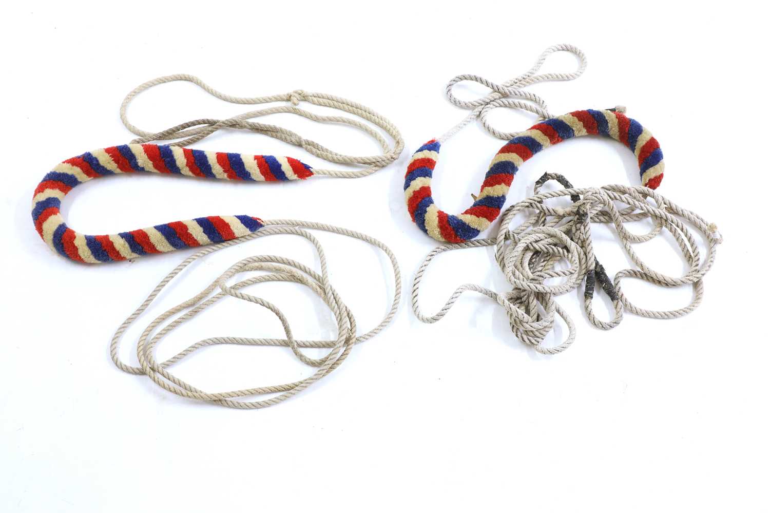 Lot 160 - Two long church bell ropes,