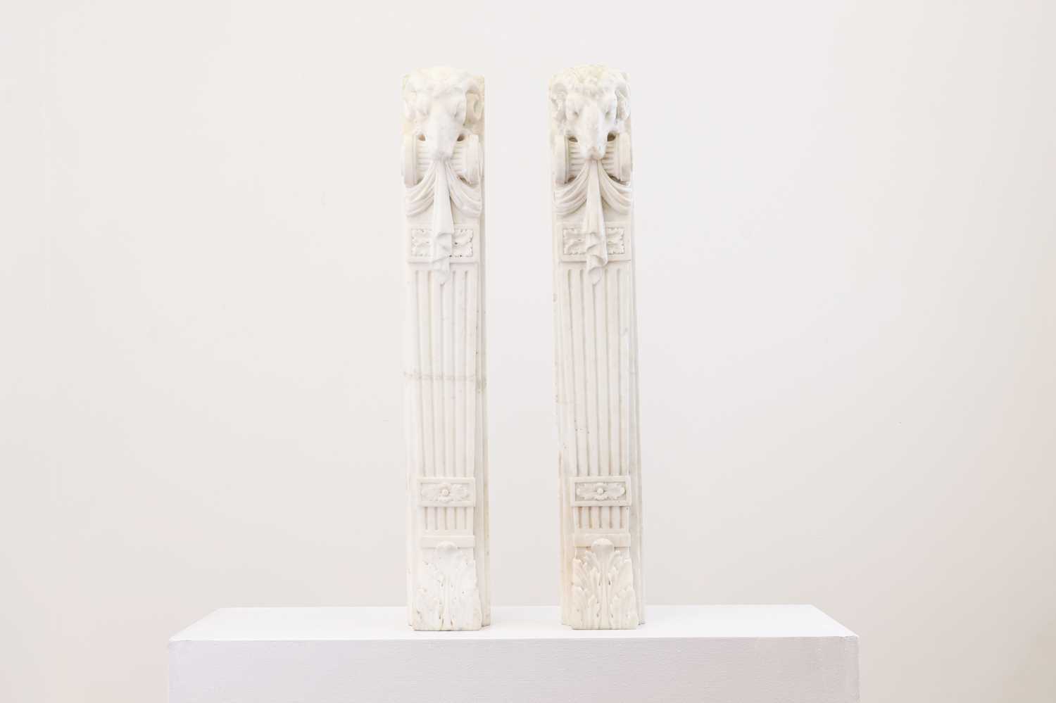 Lot 4 - A pair of white marble jambs,