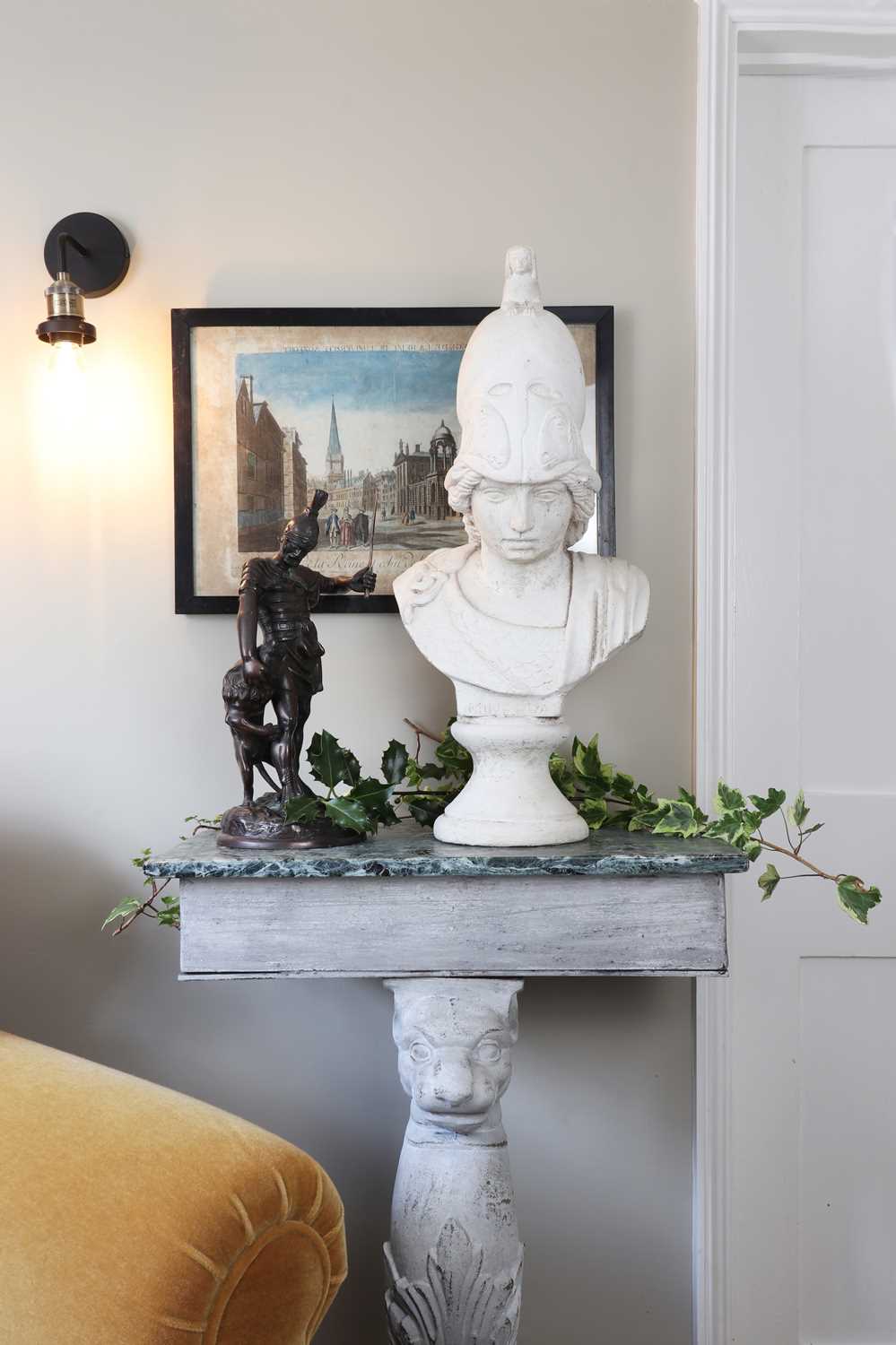 Lot 25 - A plaster bust of Minerva,