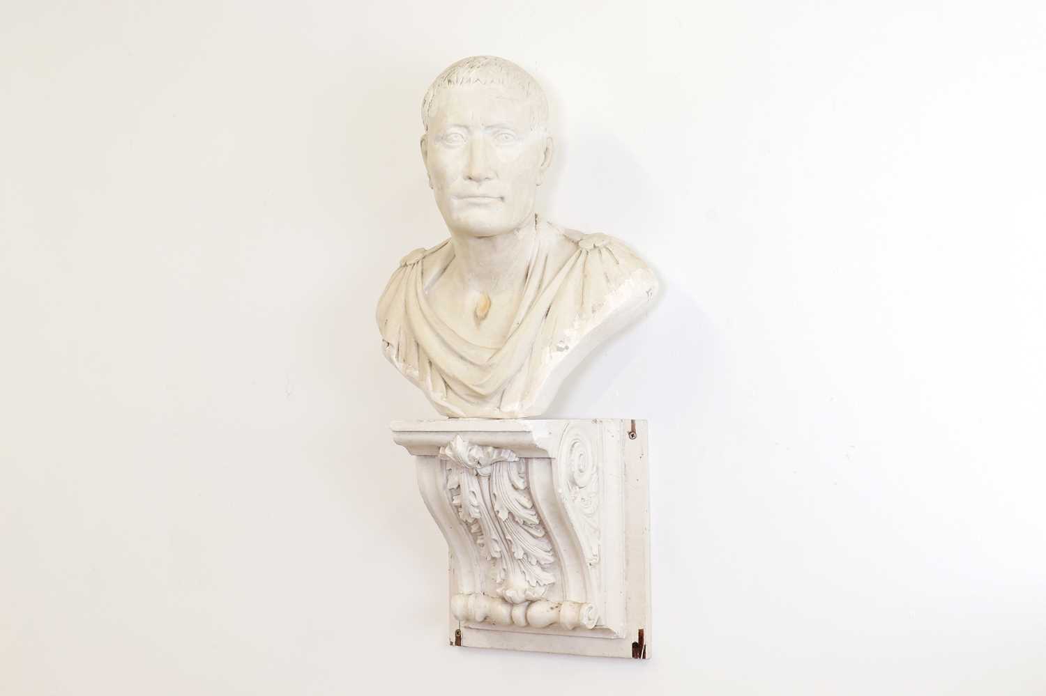 Lot 31 - A plaster portrait bust,