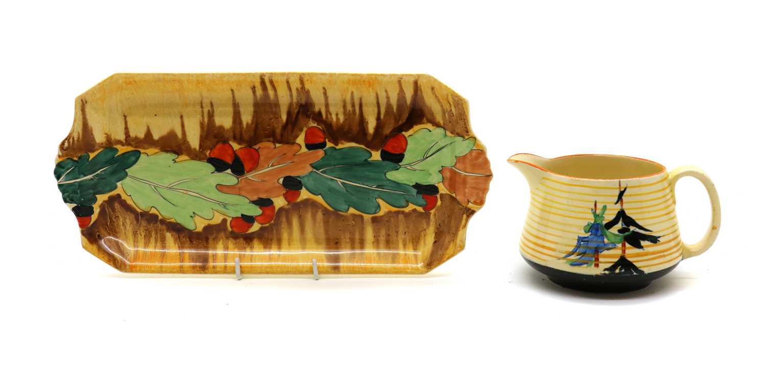 Lot 94 - A Clarice Cliff 'Acorn' pattern tray,