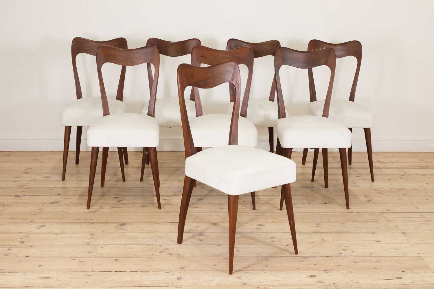 Lot 316 - A set of eight Italian walnut chairs,