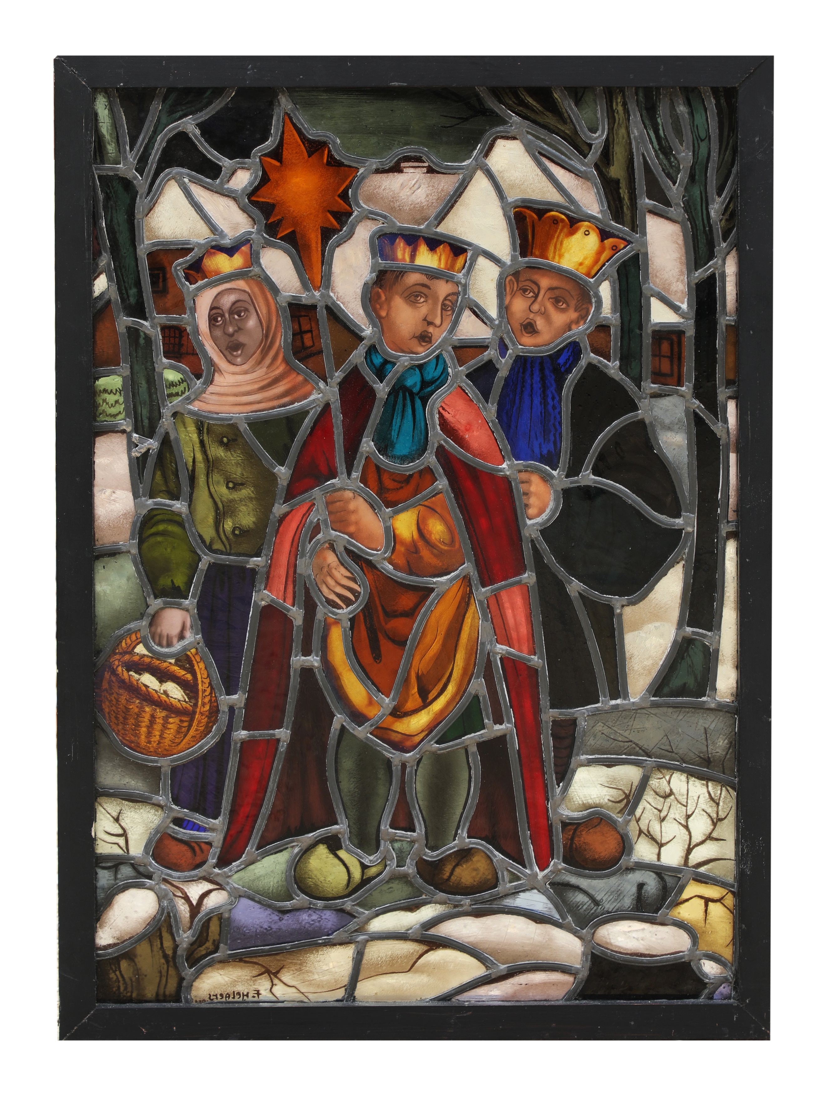 Lot 62 - A Flemish stained glass panel,