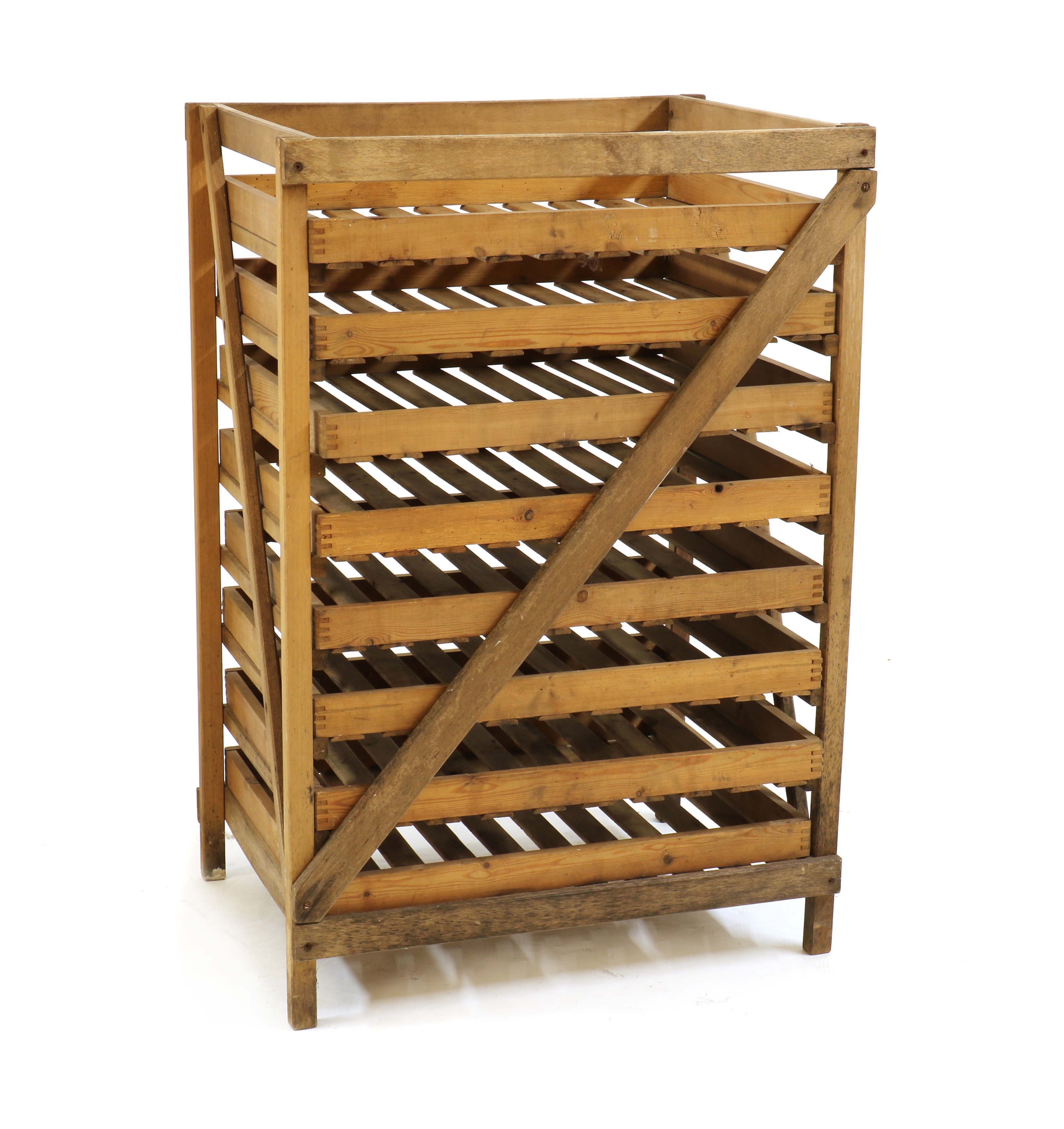 Lot 467 - A pine apple storage crate,