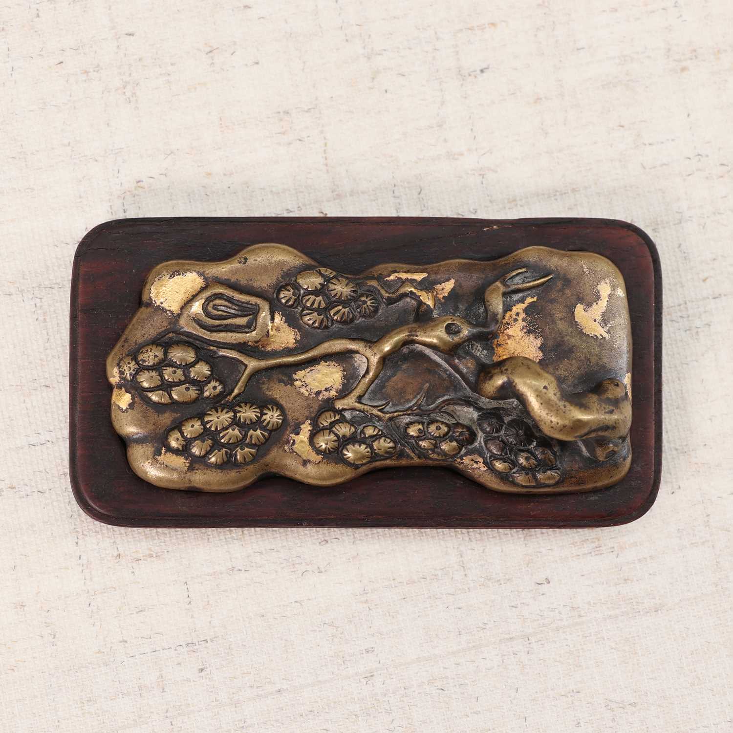 Lot 220 - A Chinese bronze ink rest,