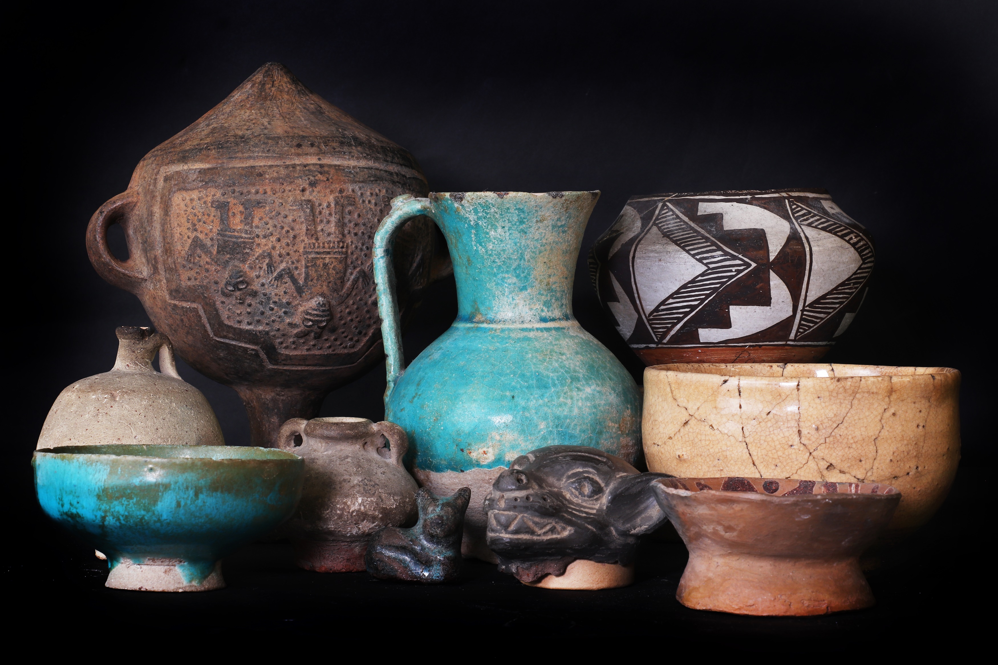 Lot 155 - Twenty pieces of early pottery,
