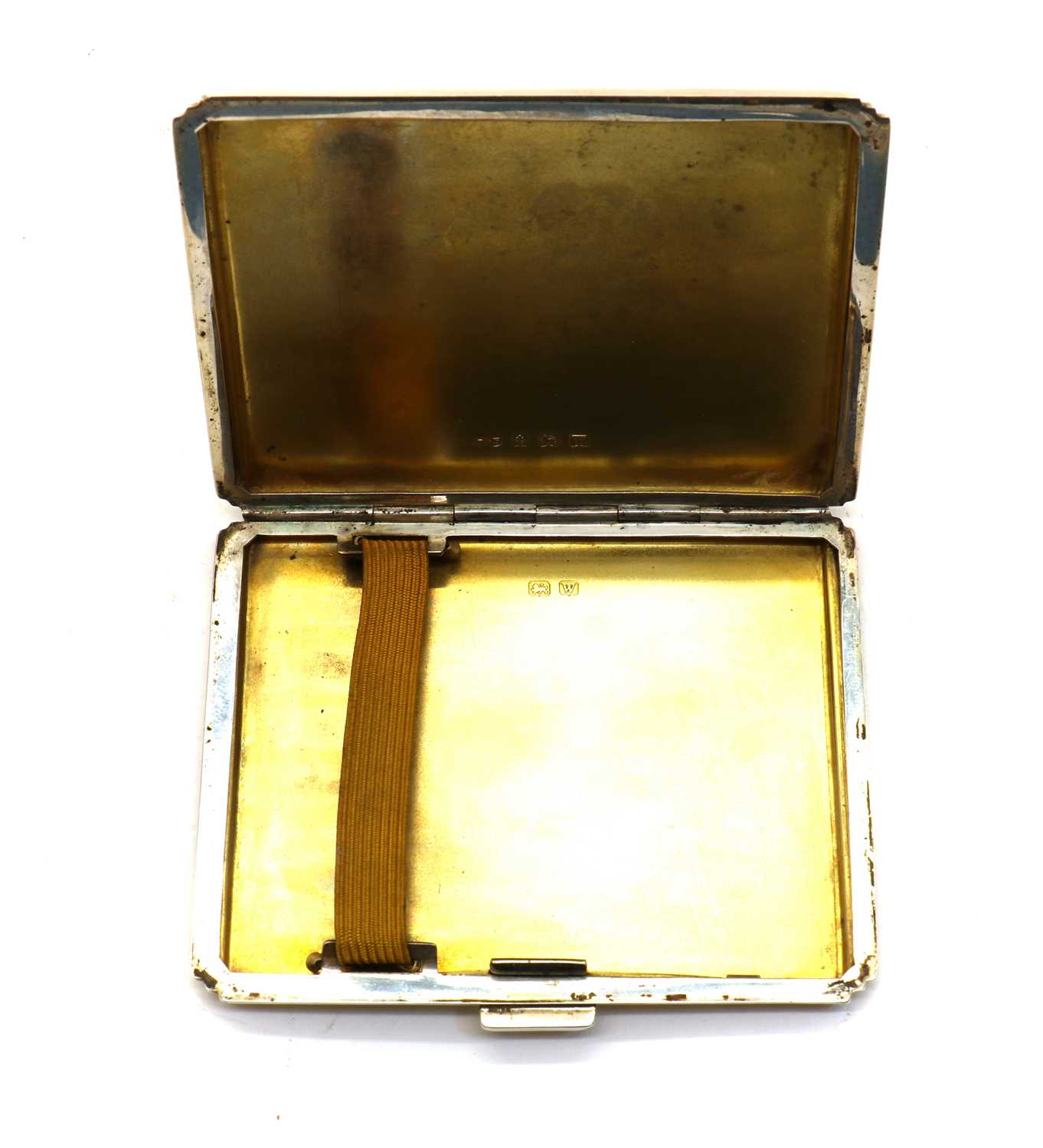 Lot 8 - An Art Deco enamelled silver cigarette case,