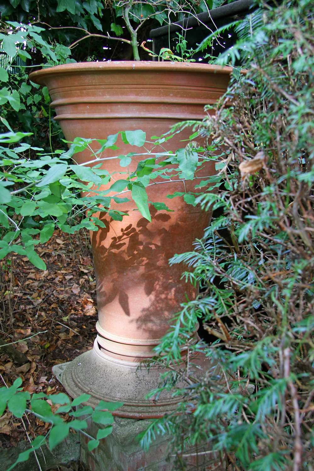 Lot 340 - A Whichford Pottery terracotta pot and stand,