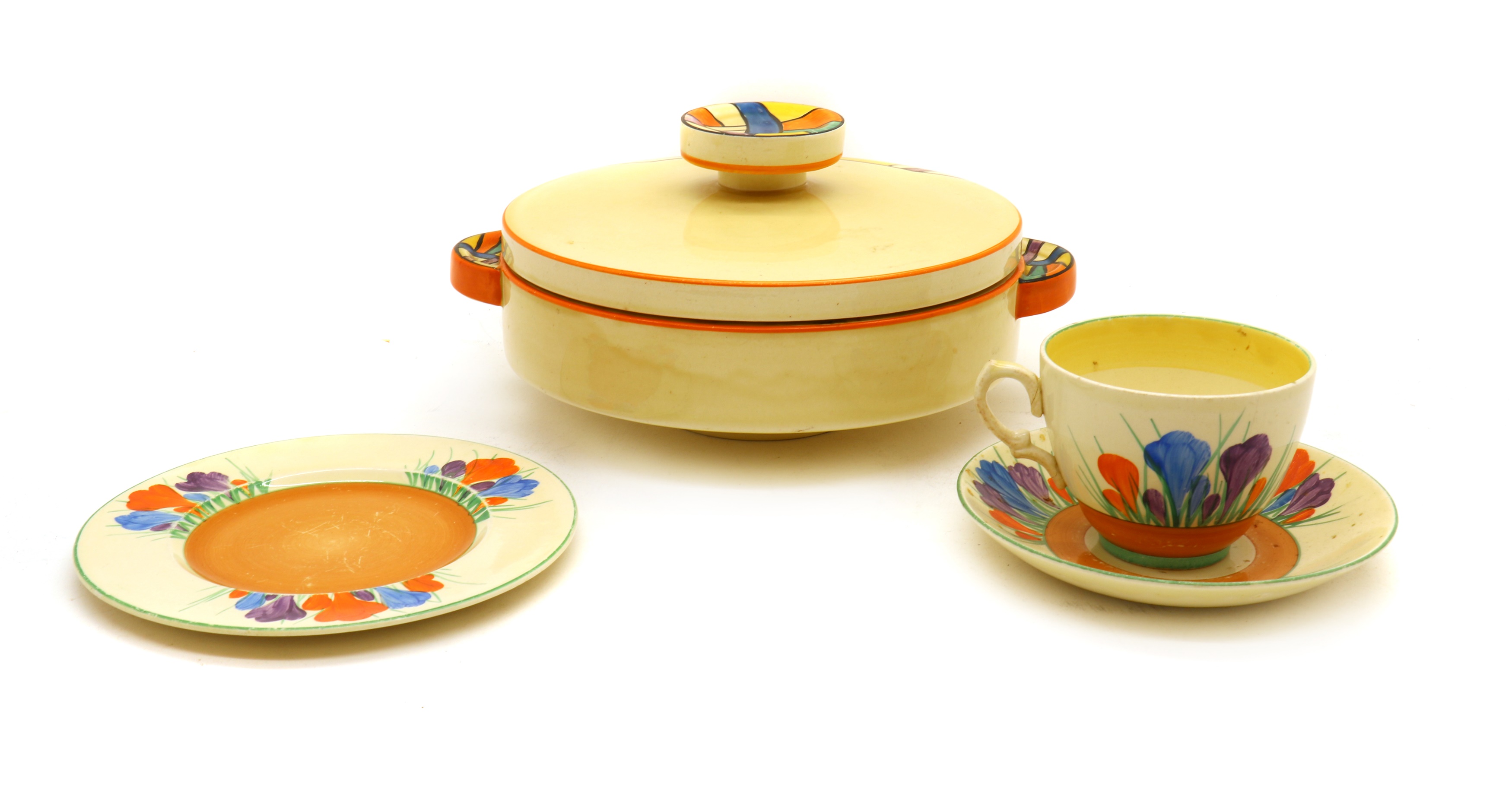 Lot 93 - A Clarice Cliff pottery tureen,