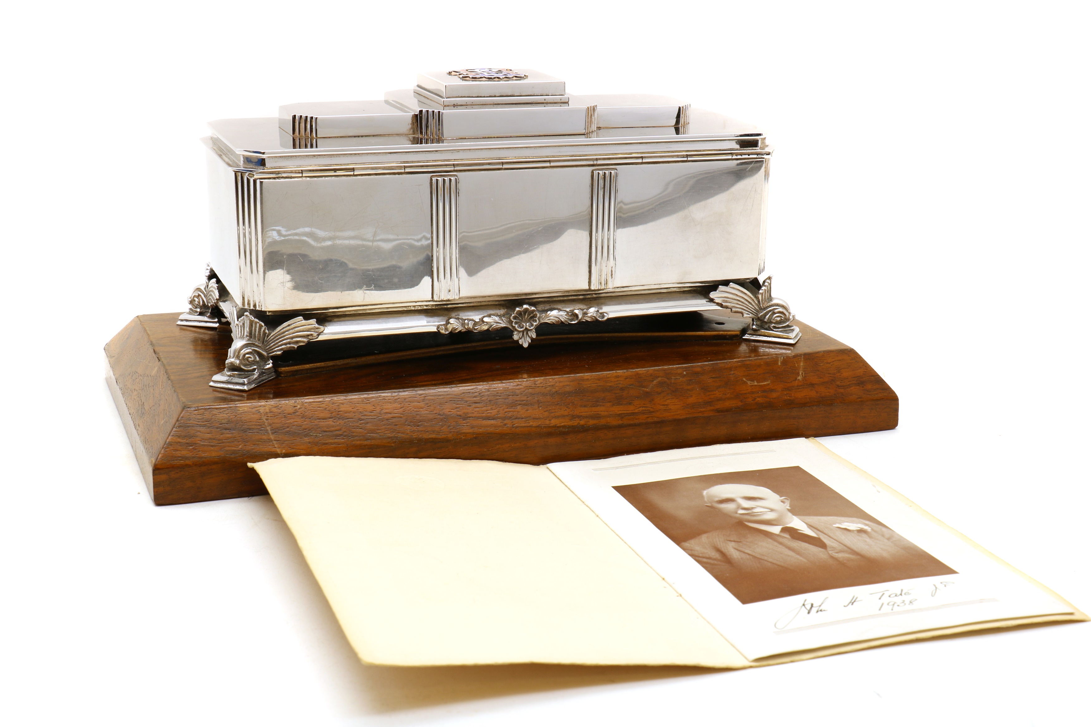 Lot 28 - A silver presentation casket