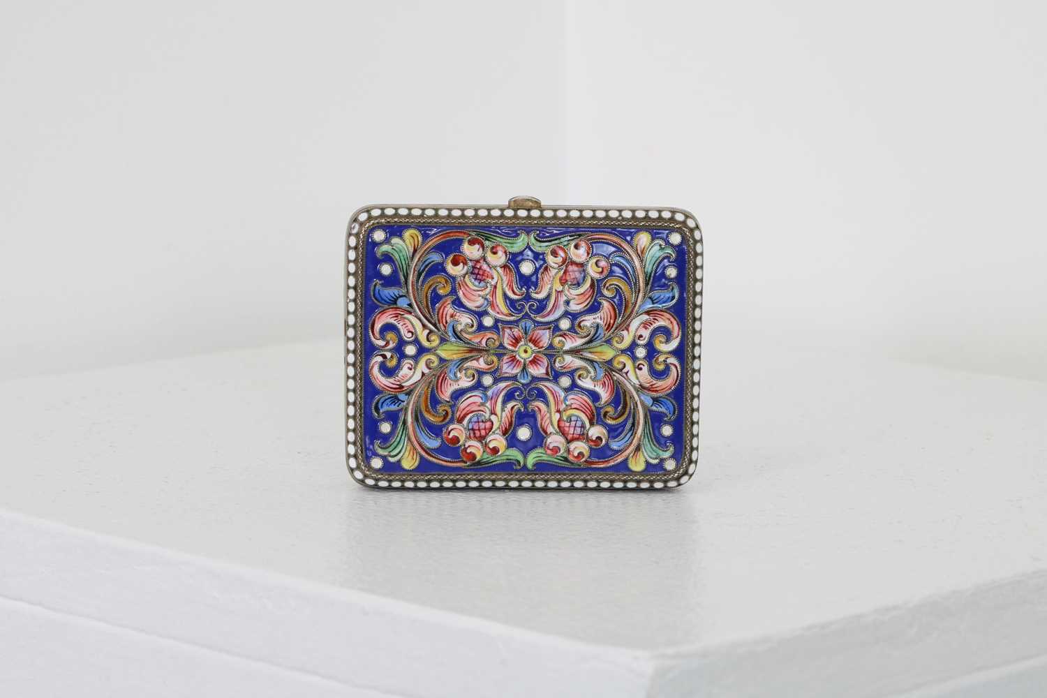 Lot 24 - A Russian style silver-gilt and cloisonné