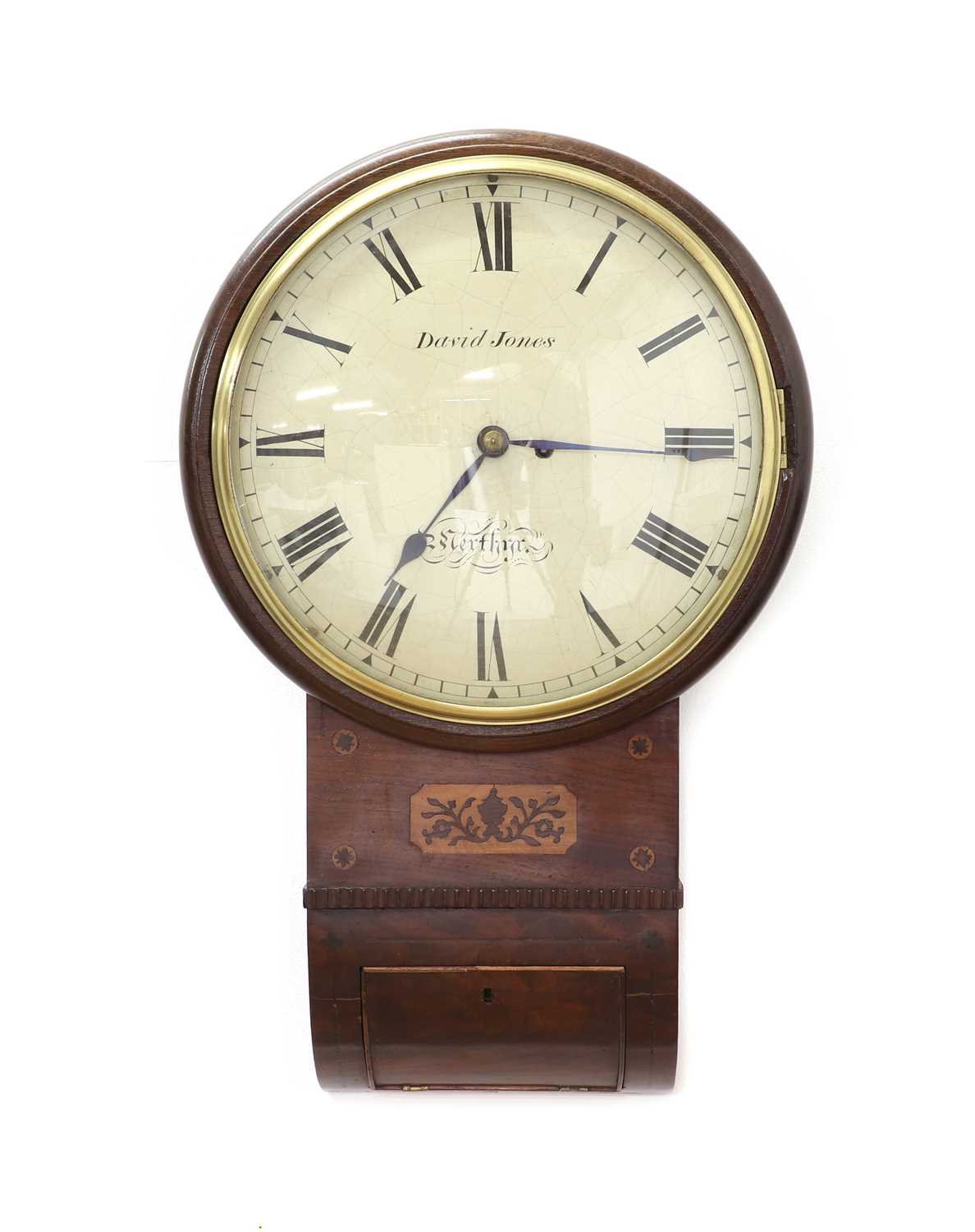 Lot 621 - A Victorian mahogany drop dial wall clock,