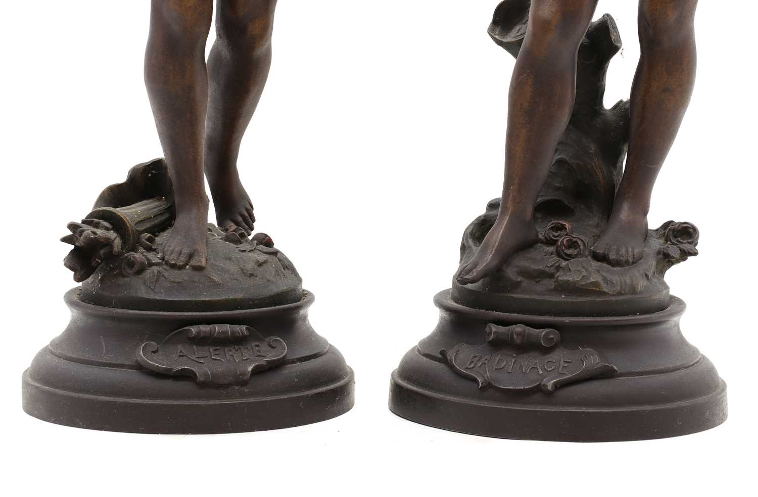 Lot 316 - A pair of spelter figures