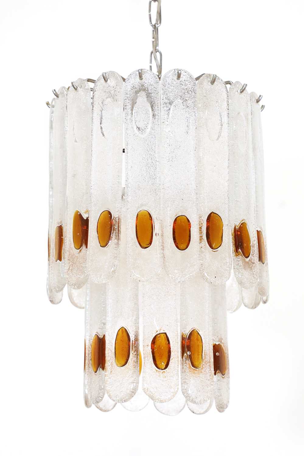 Lot 482 - A pair of Murano sugar glass and amber