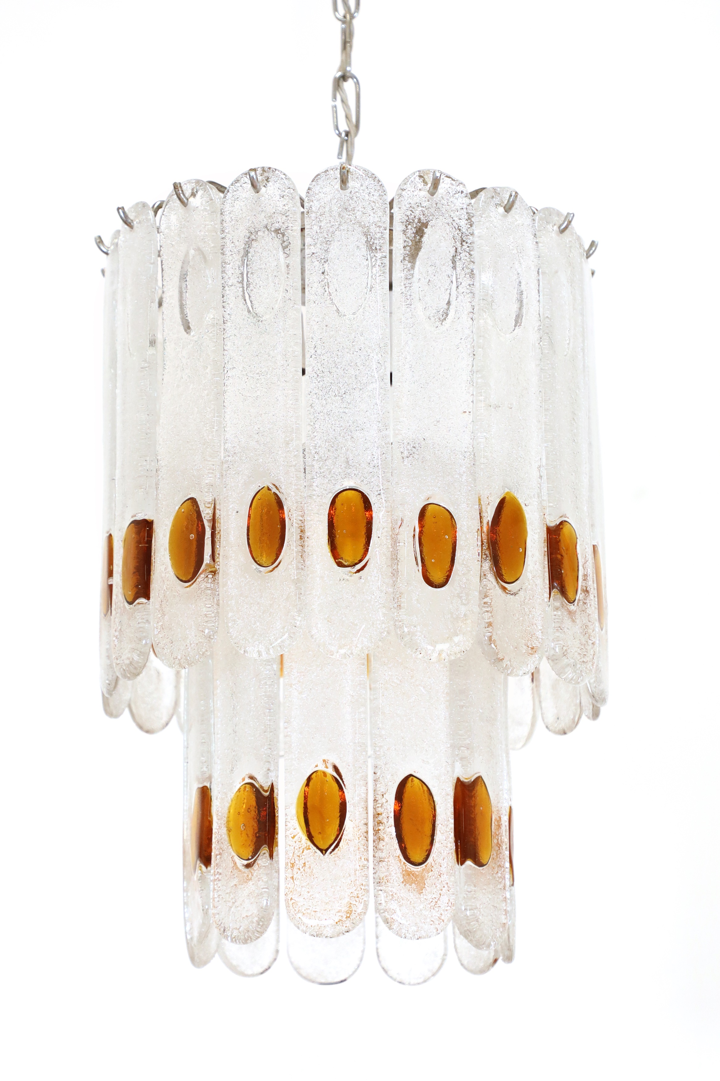 Lot 482 - A pair of Murano sugar glass and amber