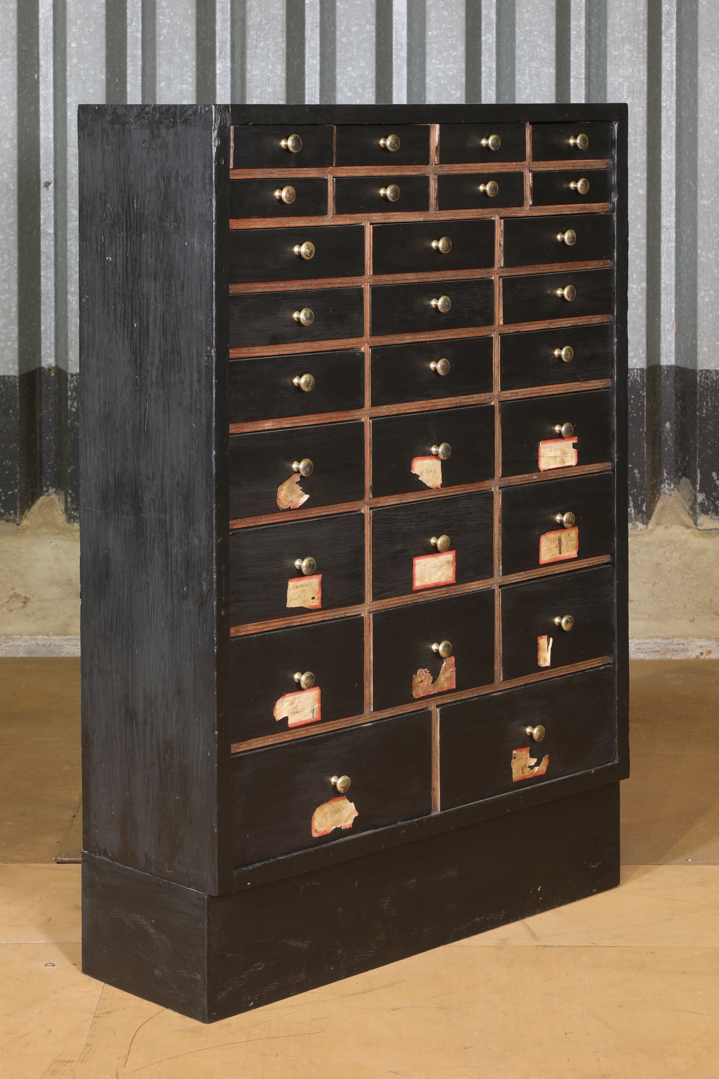 Lot 8 - A set of industrial workshop drawers,