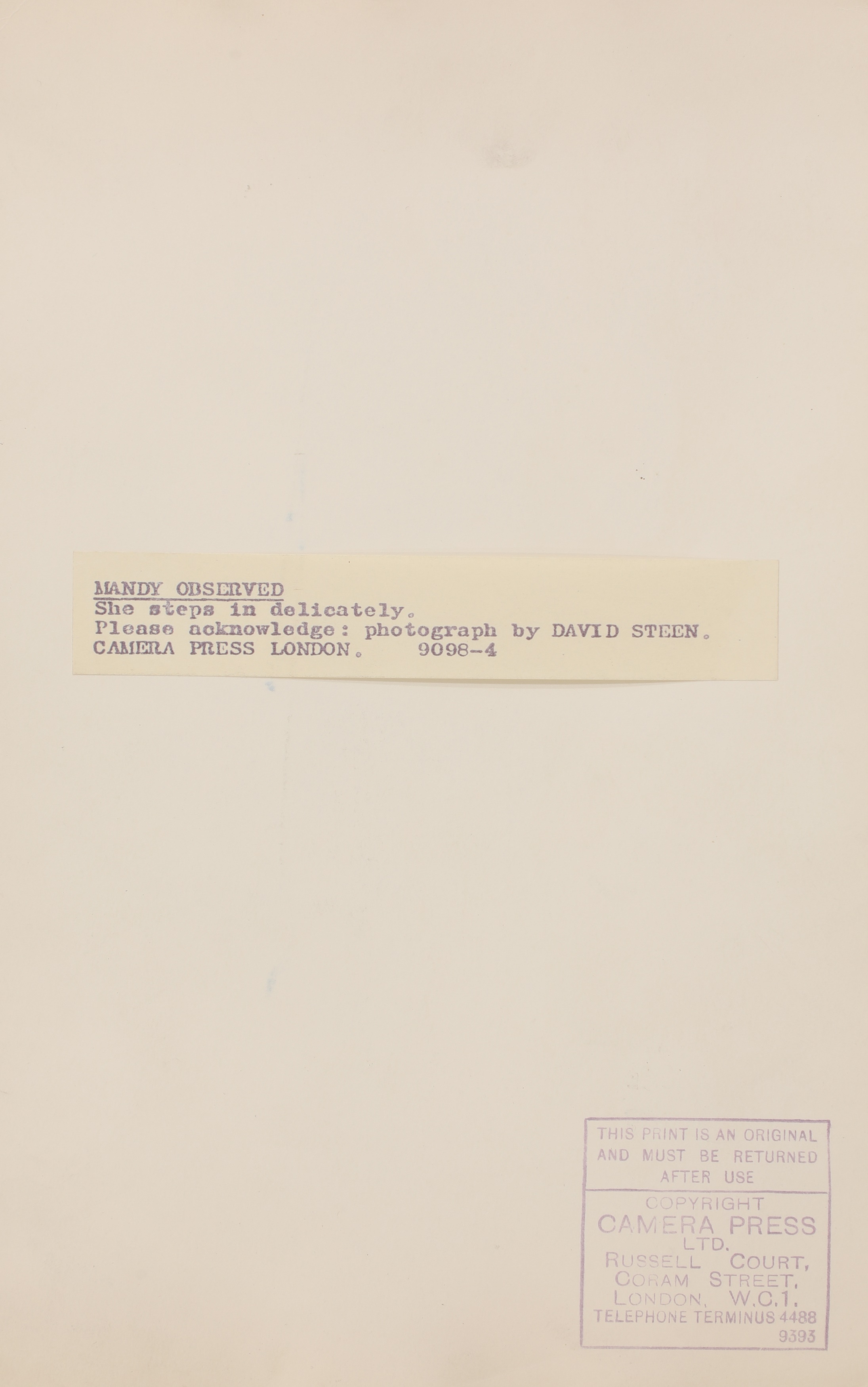 Lot 260 - Of Mandy Rice-Davies interest: photograph,