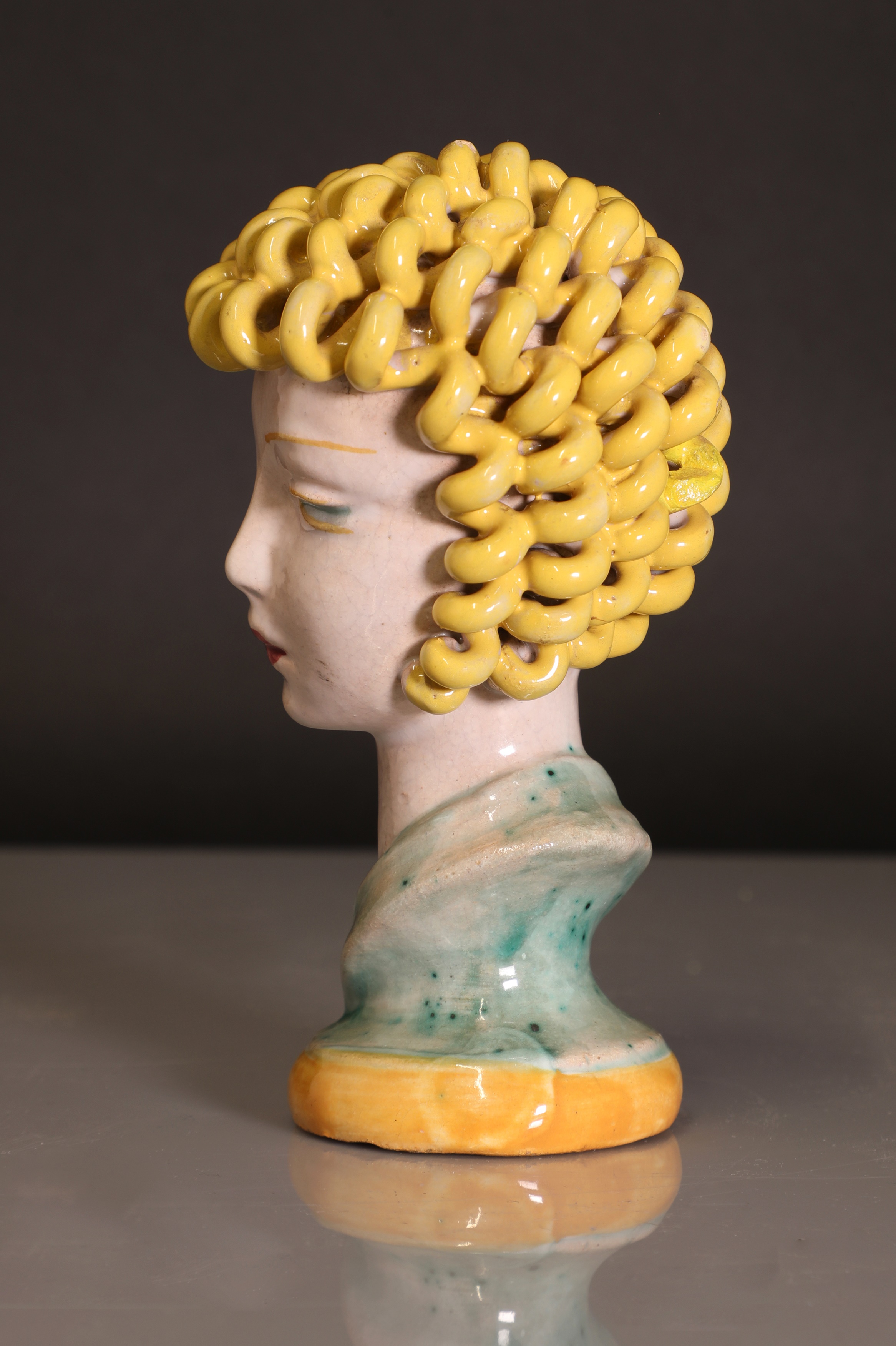 Lot 76 - An Austrian pottery bust,