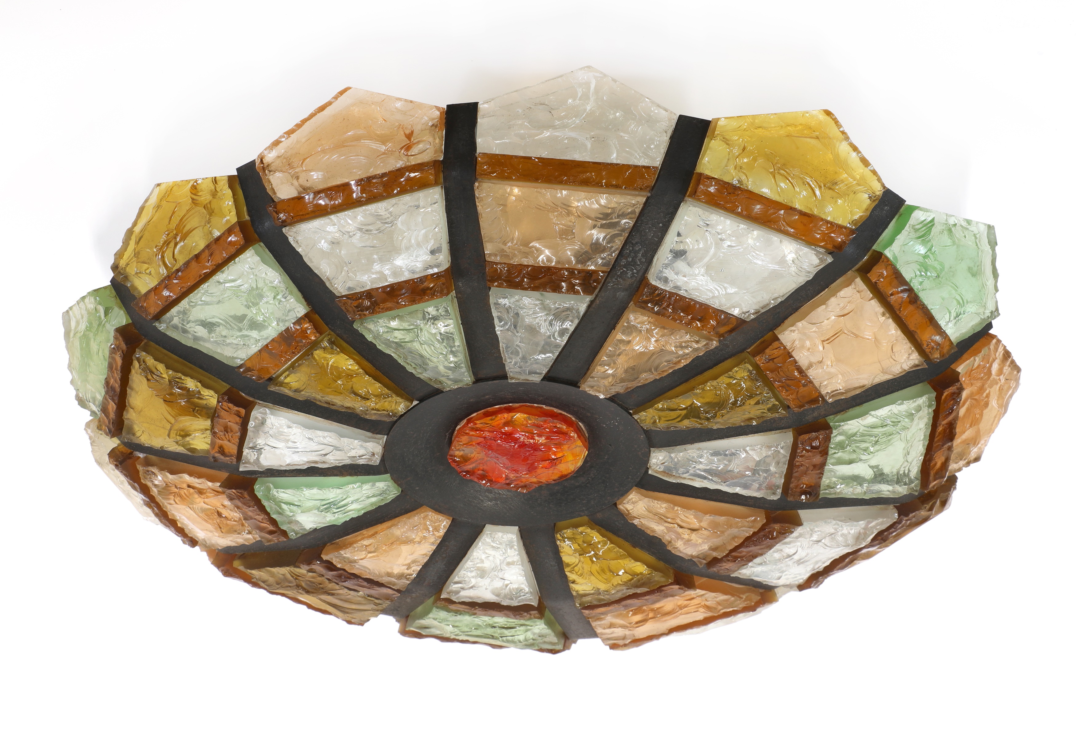 Lot 429 - A Longobard coloured glass ceiling light,