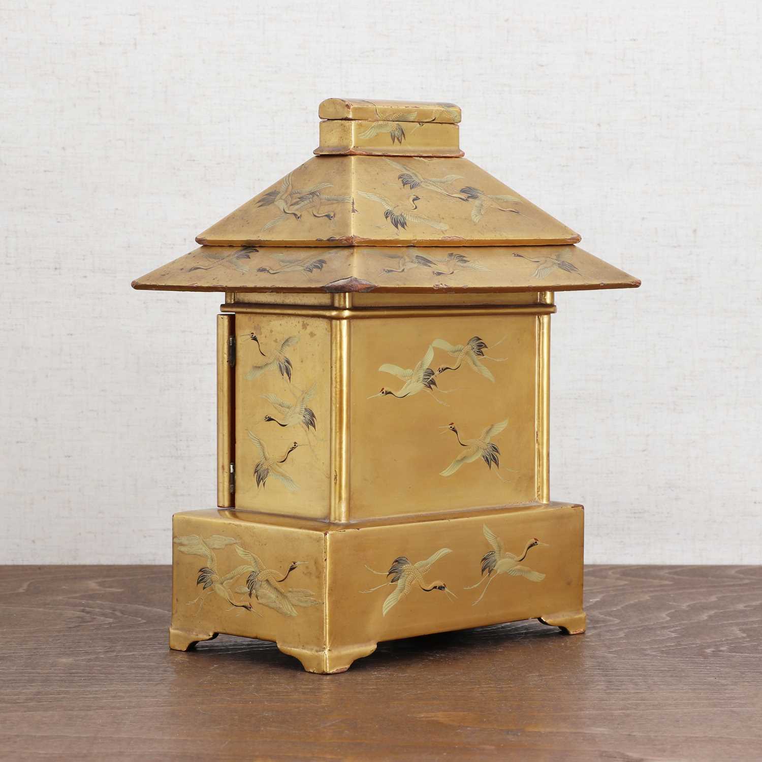 Lot 292 - A Japanese gilt-lacquered table cabinet,