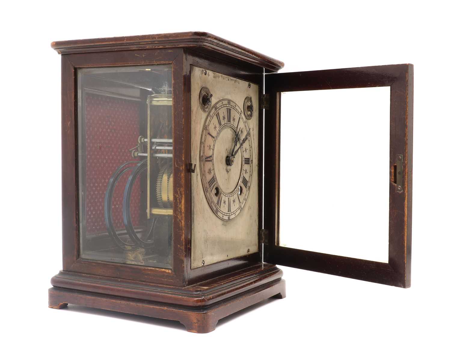 Lot 290 - A mahogany mantel clock,