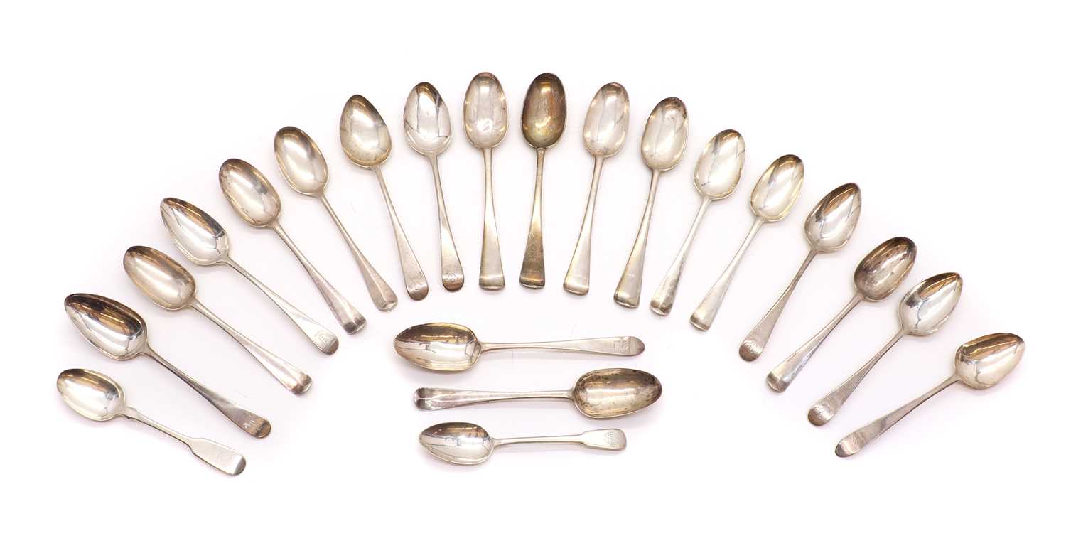 Lot 10 - A collection of silver spoons,