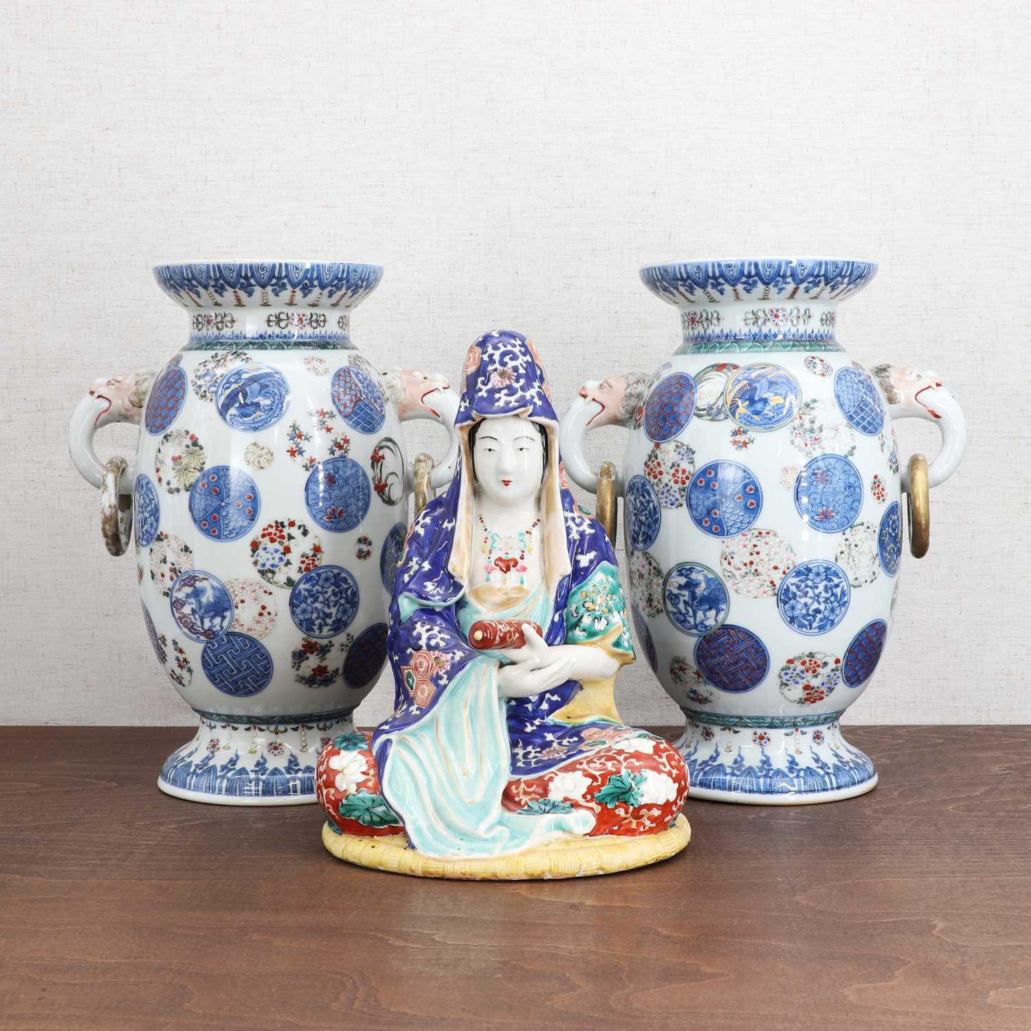 Lot 266 - A pair of Japanese Arita vases,