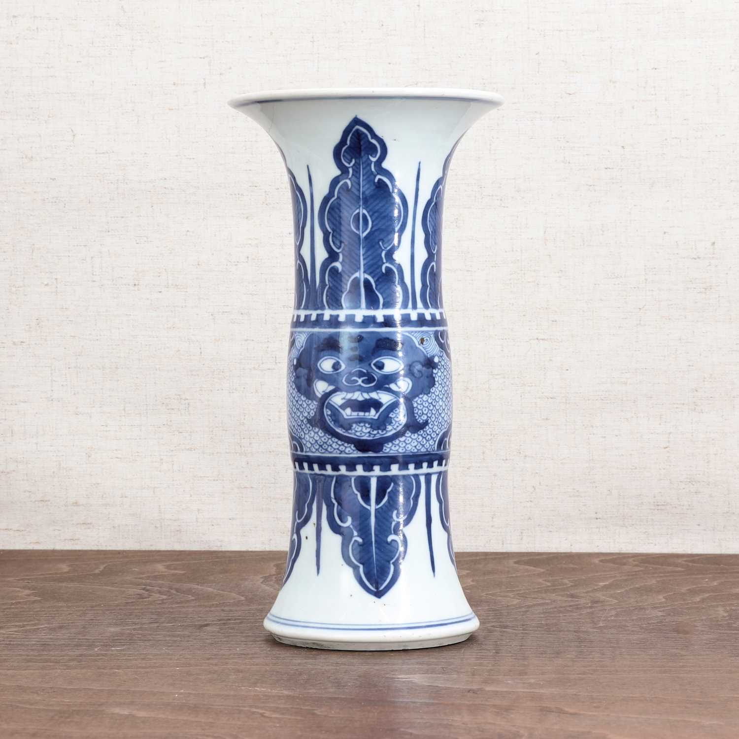 Lot 67 - A Chinese blue and white gu vase,
