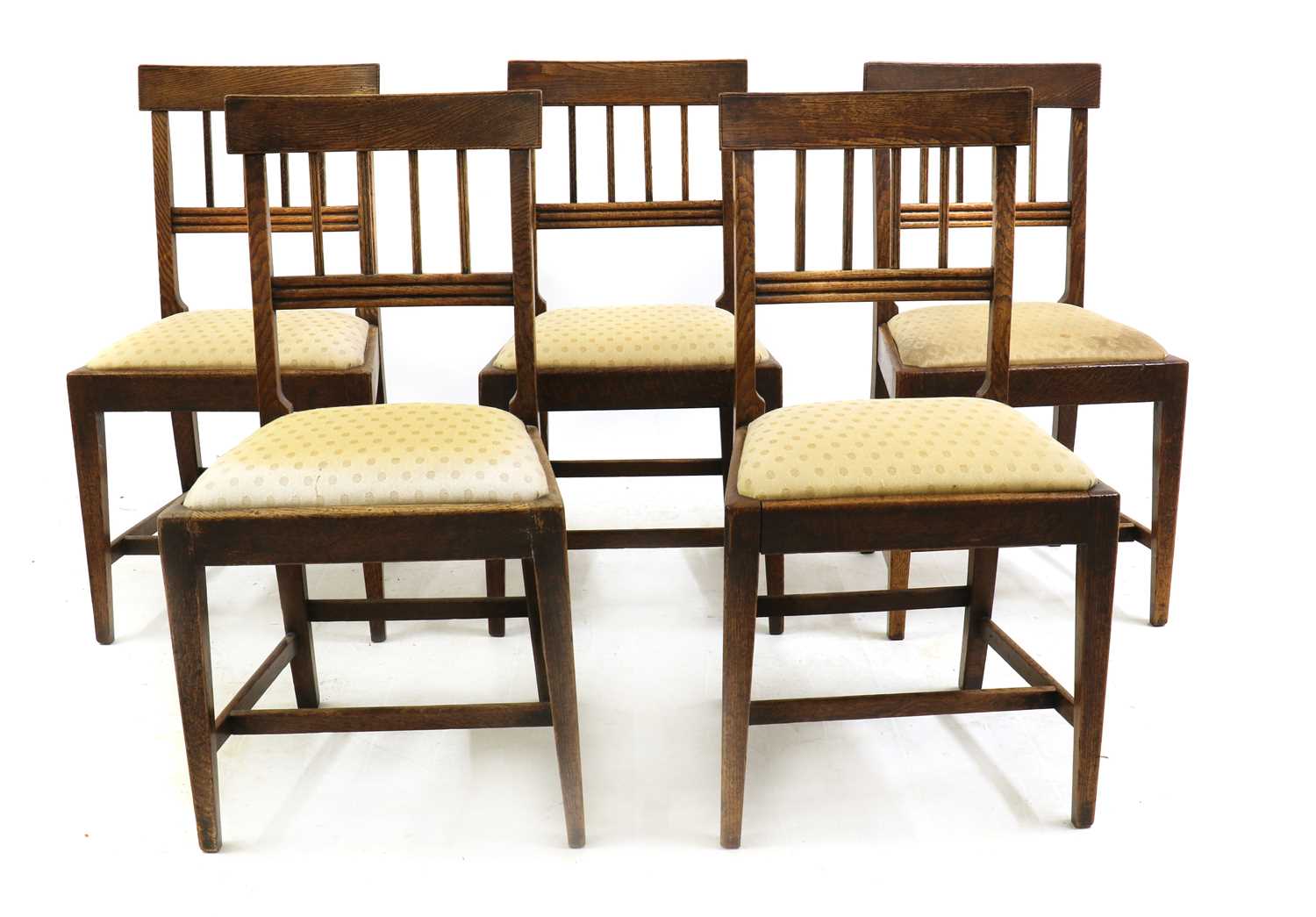 Lot 502 - A set of six Country Sheraton oak dining