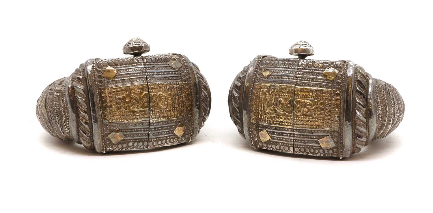 Lot 73 - A pair of Omani Nizwa silver anklets