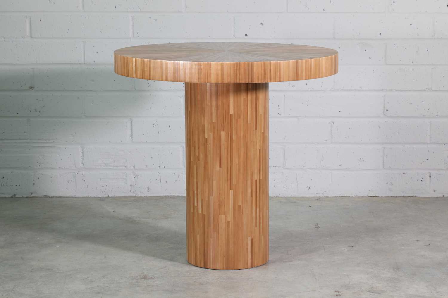 Lot 542 - A contemporary straw marquetry side table,