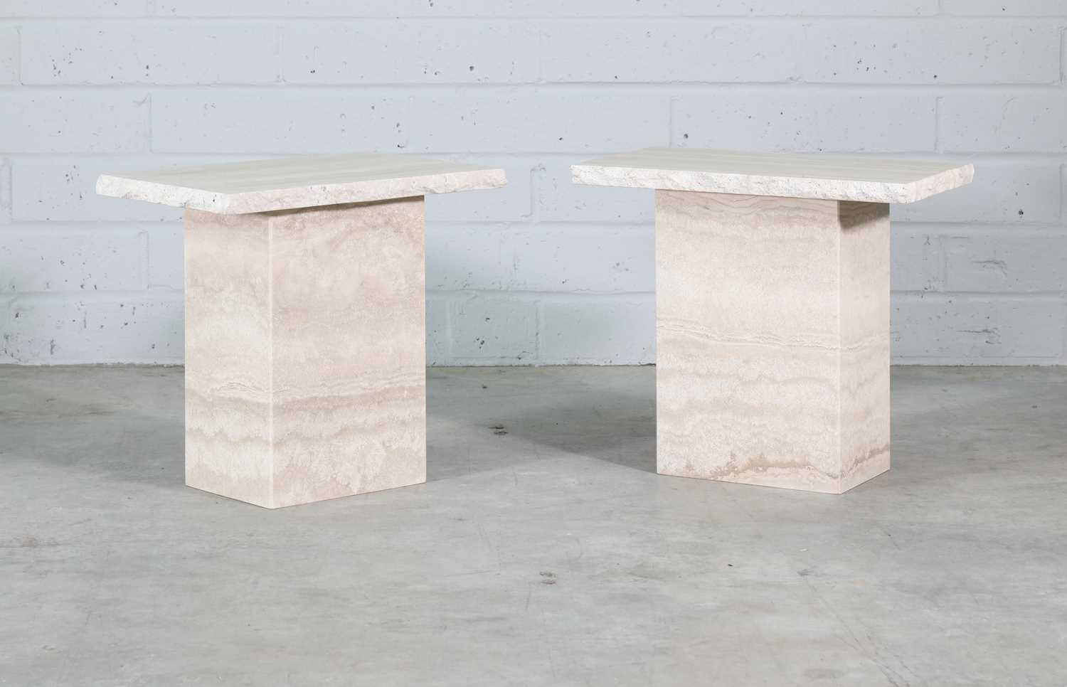 Lot 552 - A pair of contemporary travertine marble