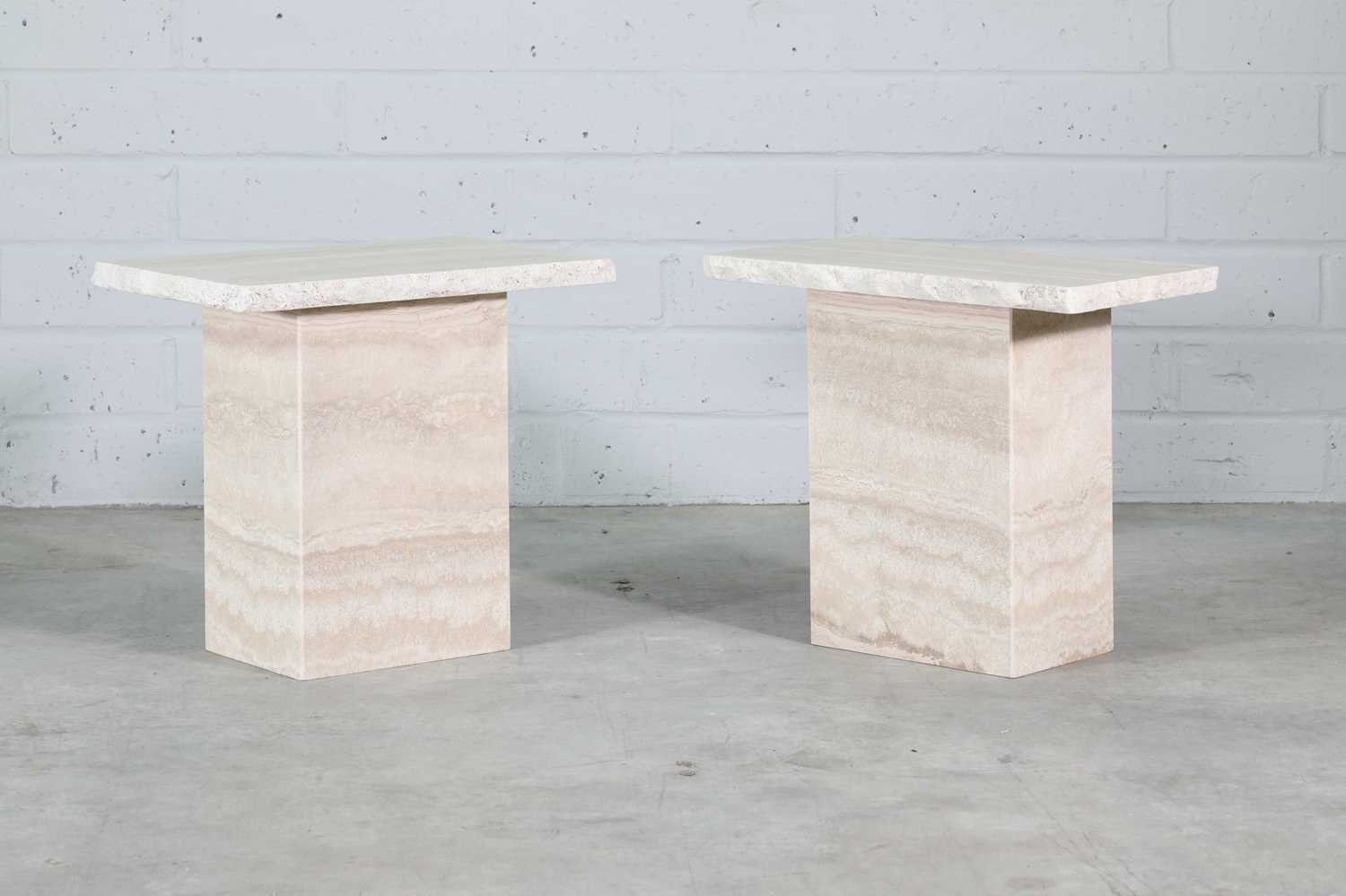 Lot 552 - A pair of contemporary travertine marble