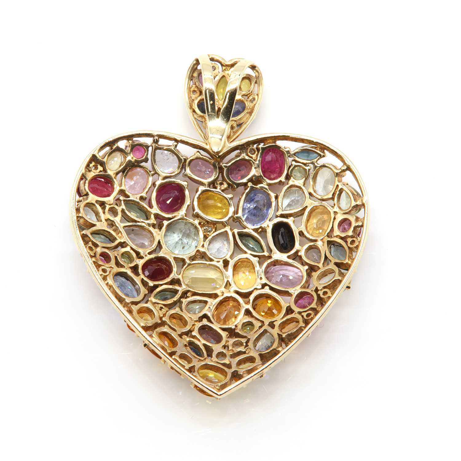 Lot 327 - A 9ct gold vari-coloured sapphire and