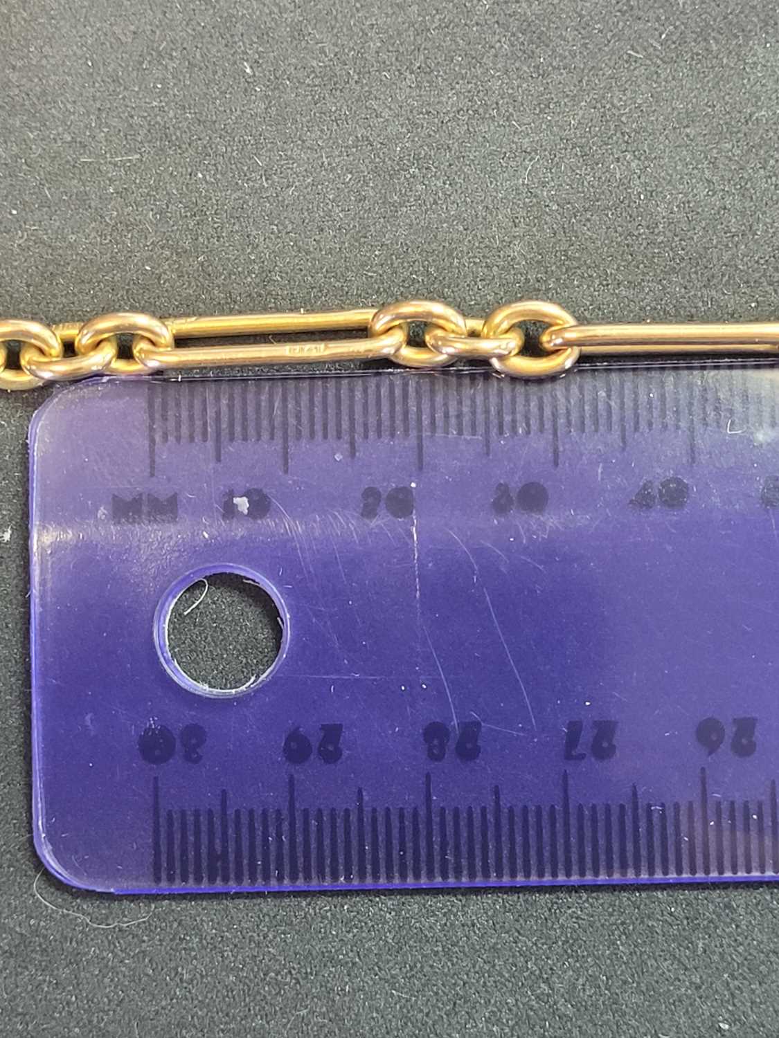 Lot 183 - A 15ct gold fetter link watch chain,