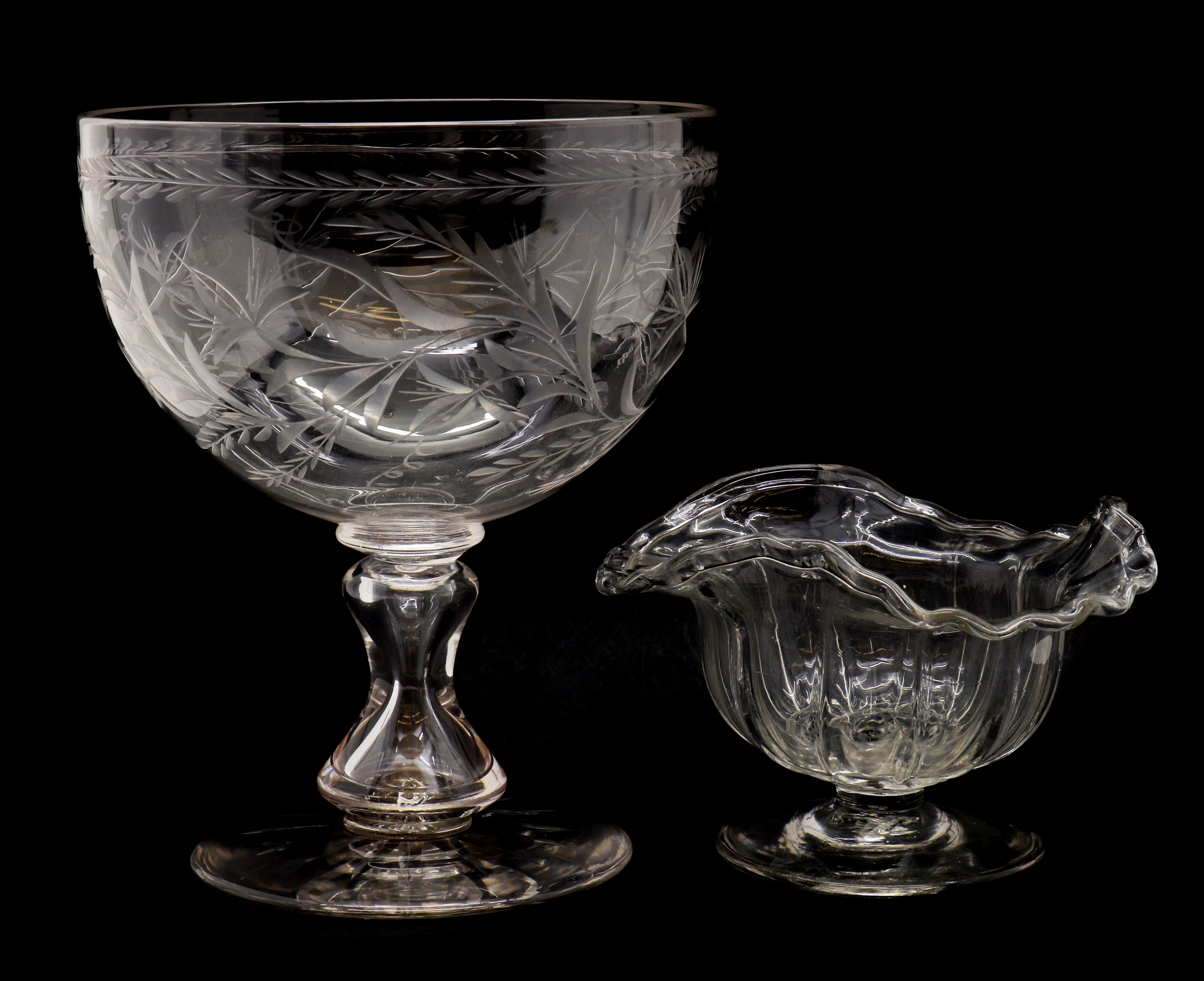 Lot 267 - A Victorian cut glass pedestal bowl