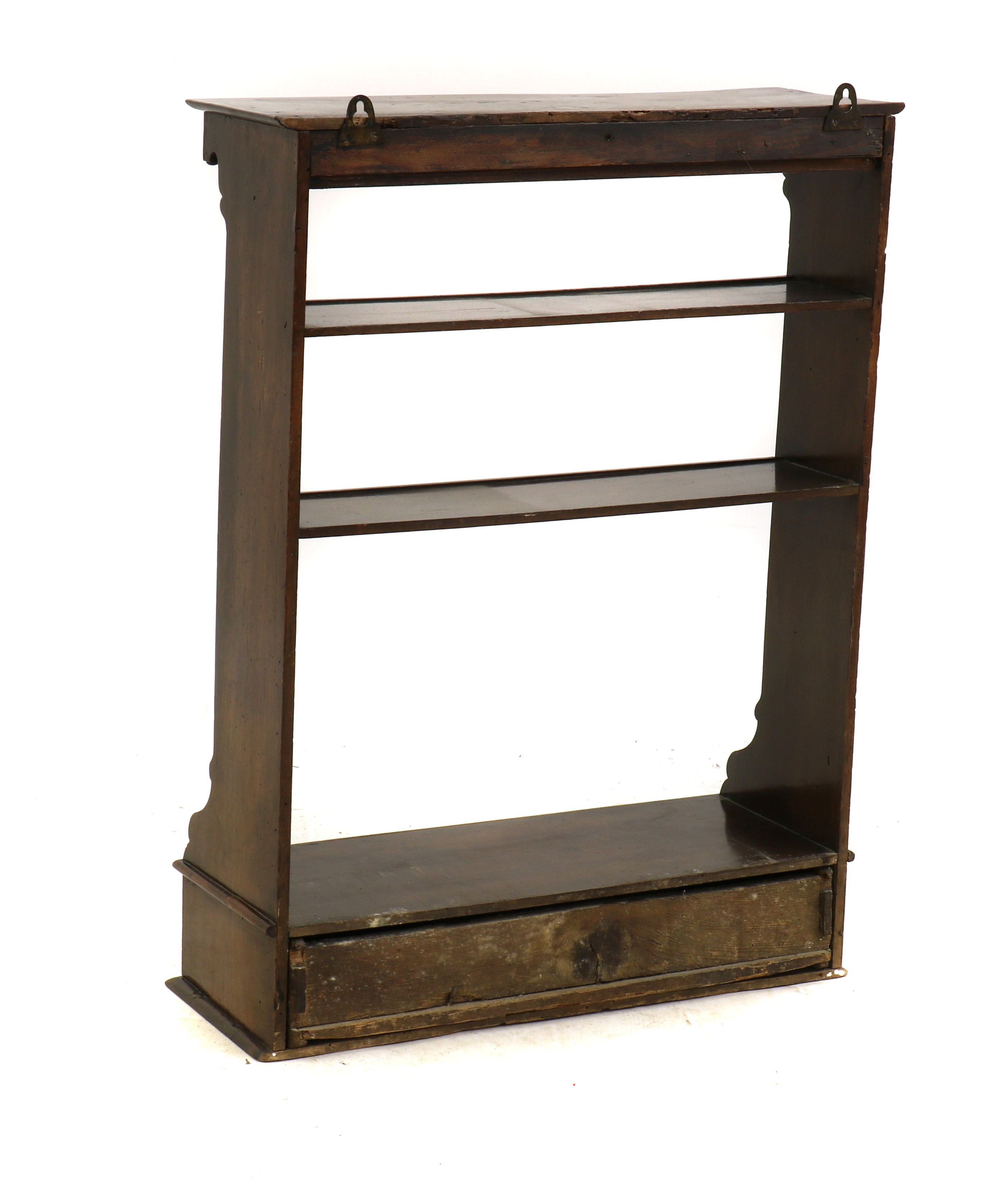Lot 488 - A walnut open wall shelf