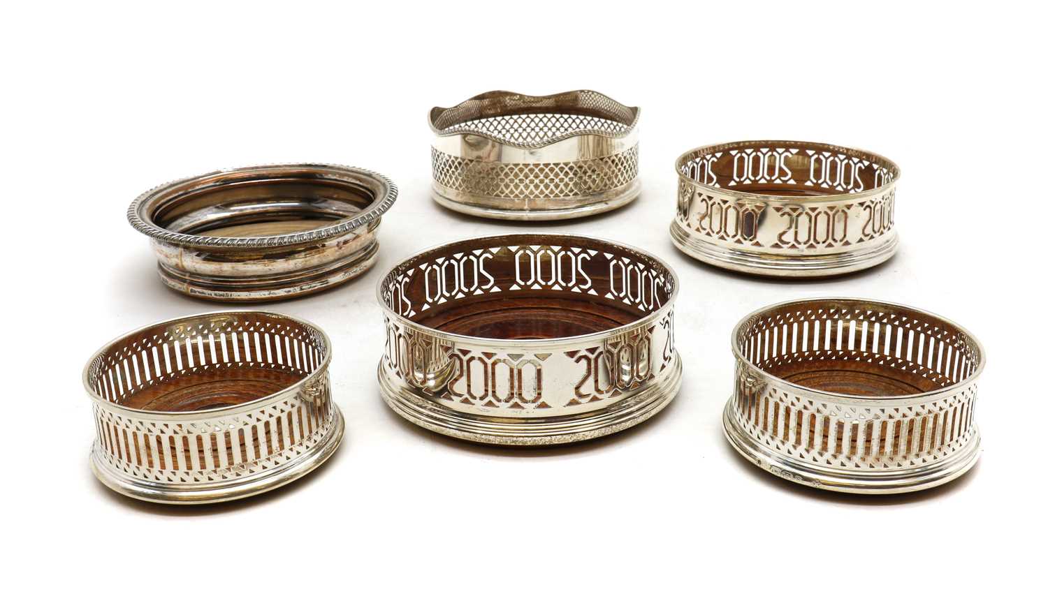 Lot 55 - A group of silver coasters