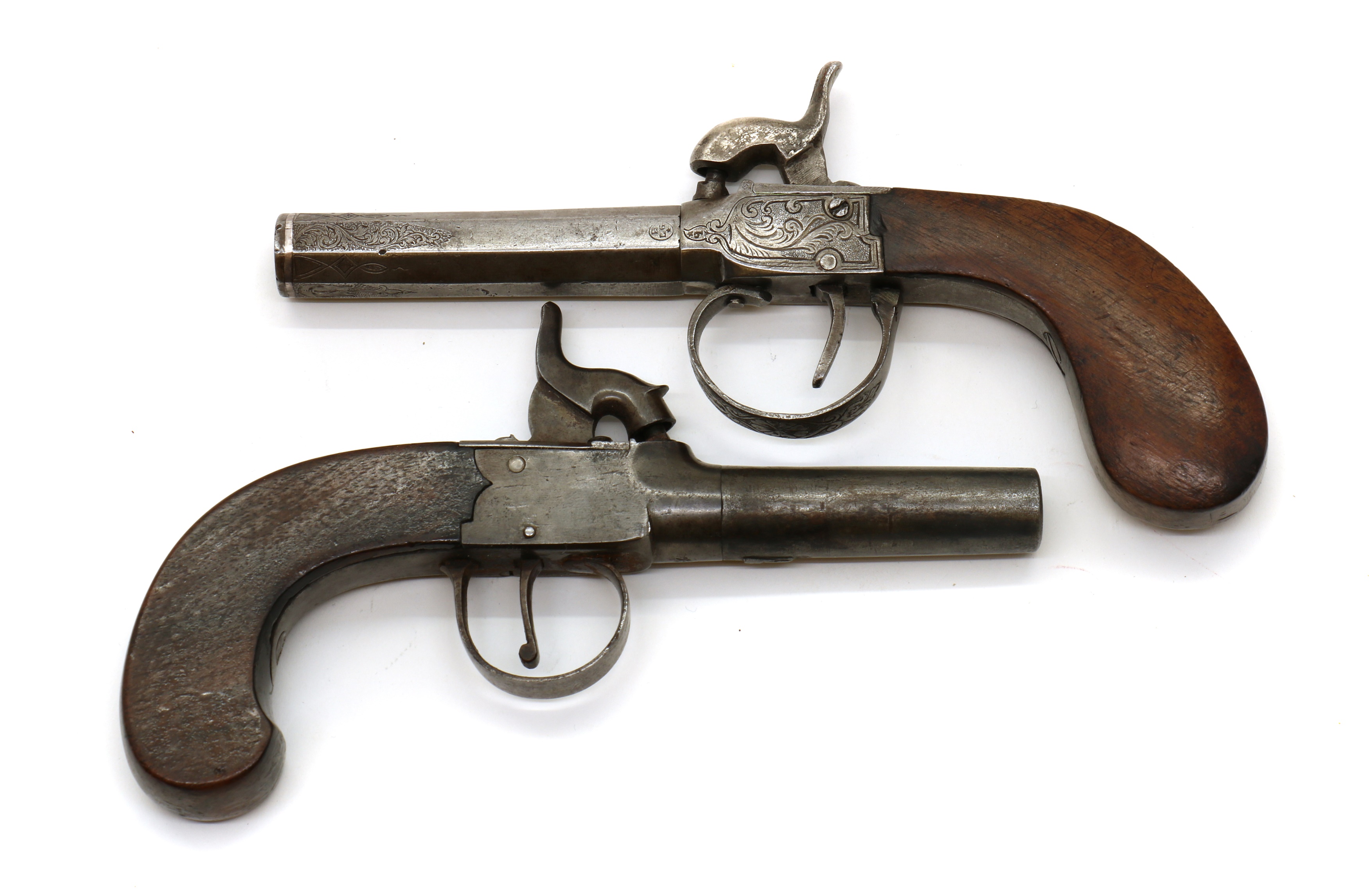 Lot 95 - Two percussion pocket pistols,