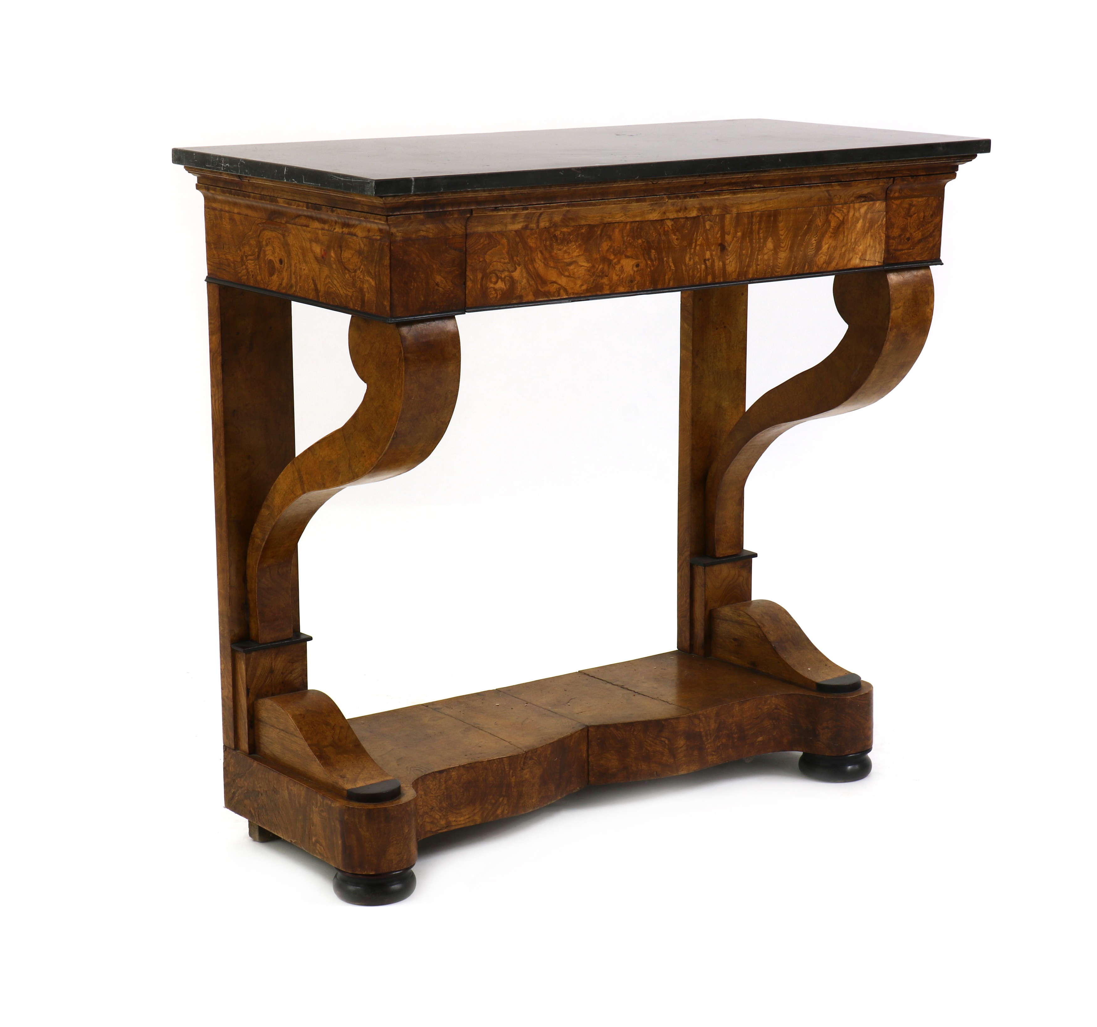Lot 441 - A Biedermeier ash and ebonised console table,