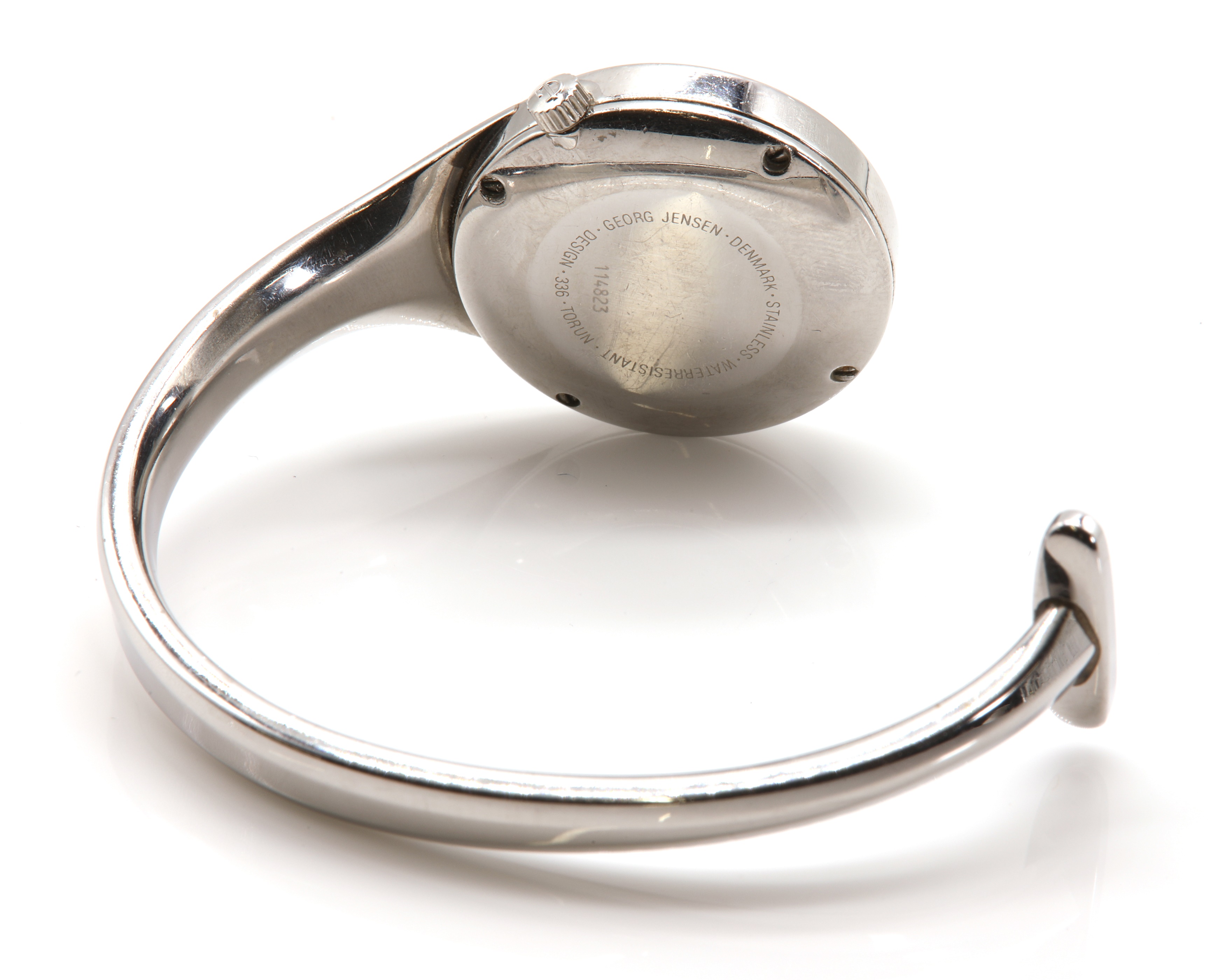 Lot 440 - A ladies' stainless steel torque style